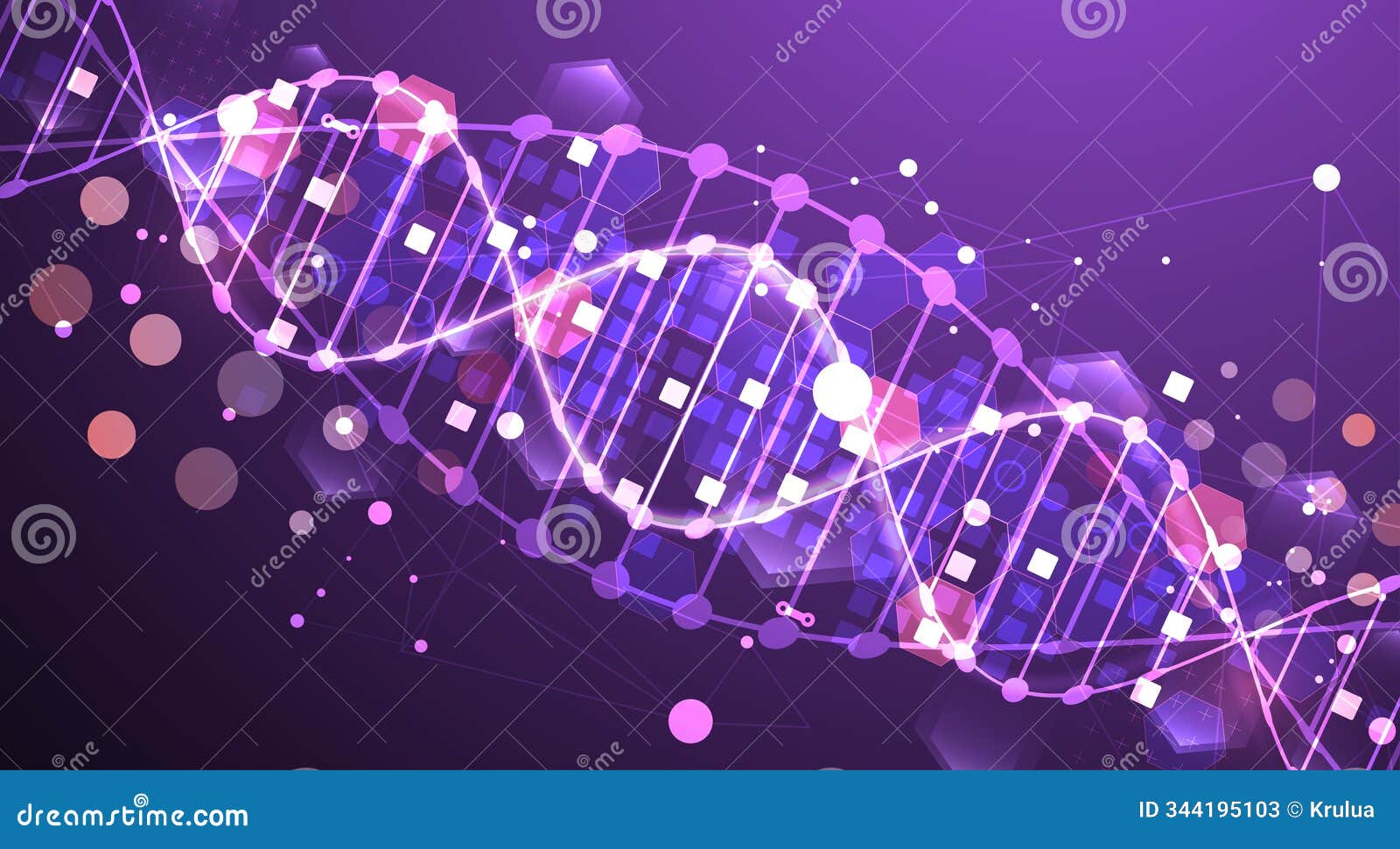 Scientific and Technological Background. Abstract Image of DNA Molecule ...