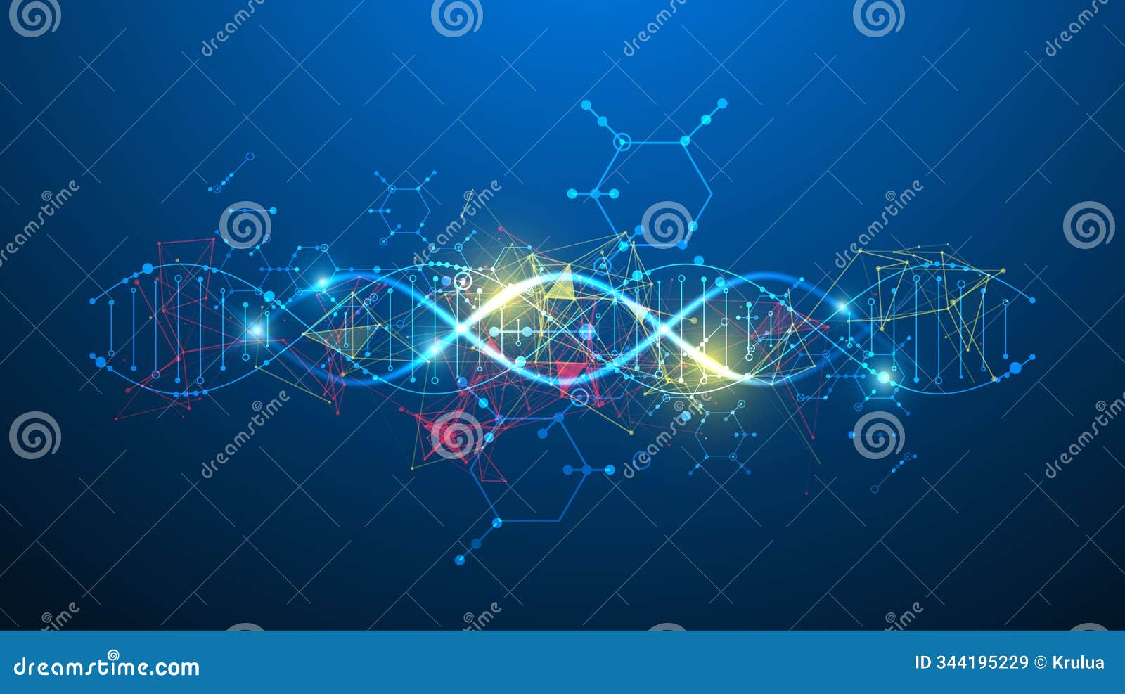 Scientific and Technological Background. Abstract Image of DNA Molecule ...