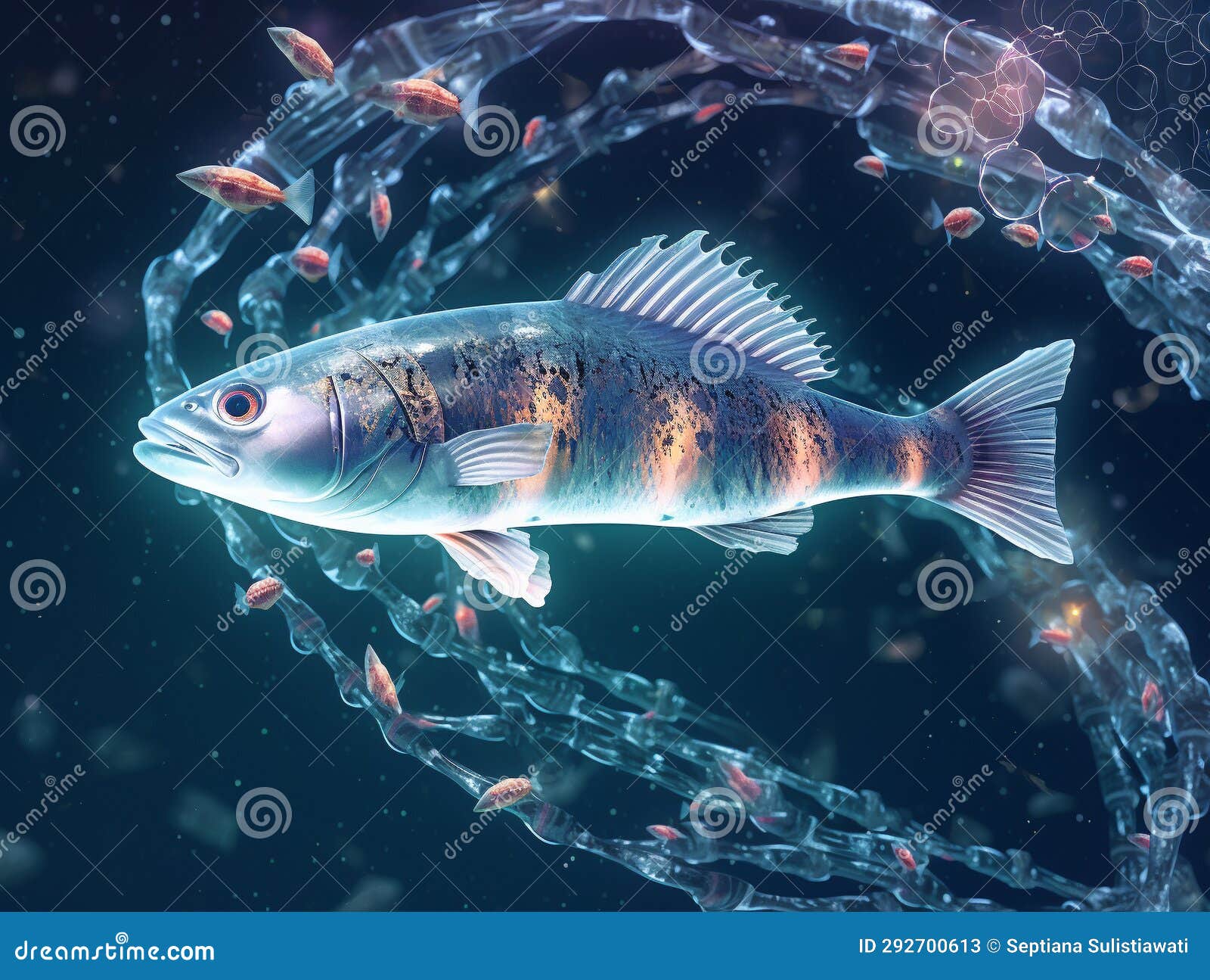 Big Data of Marine Fish in Word, Generated AI Stock Illustration ...