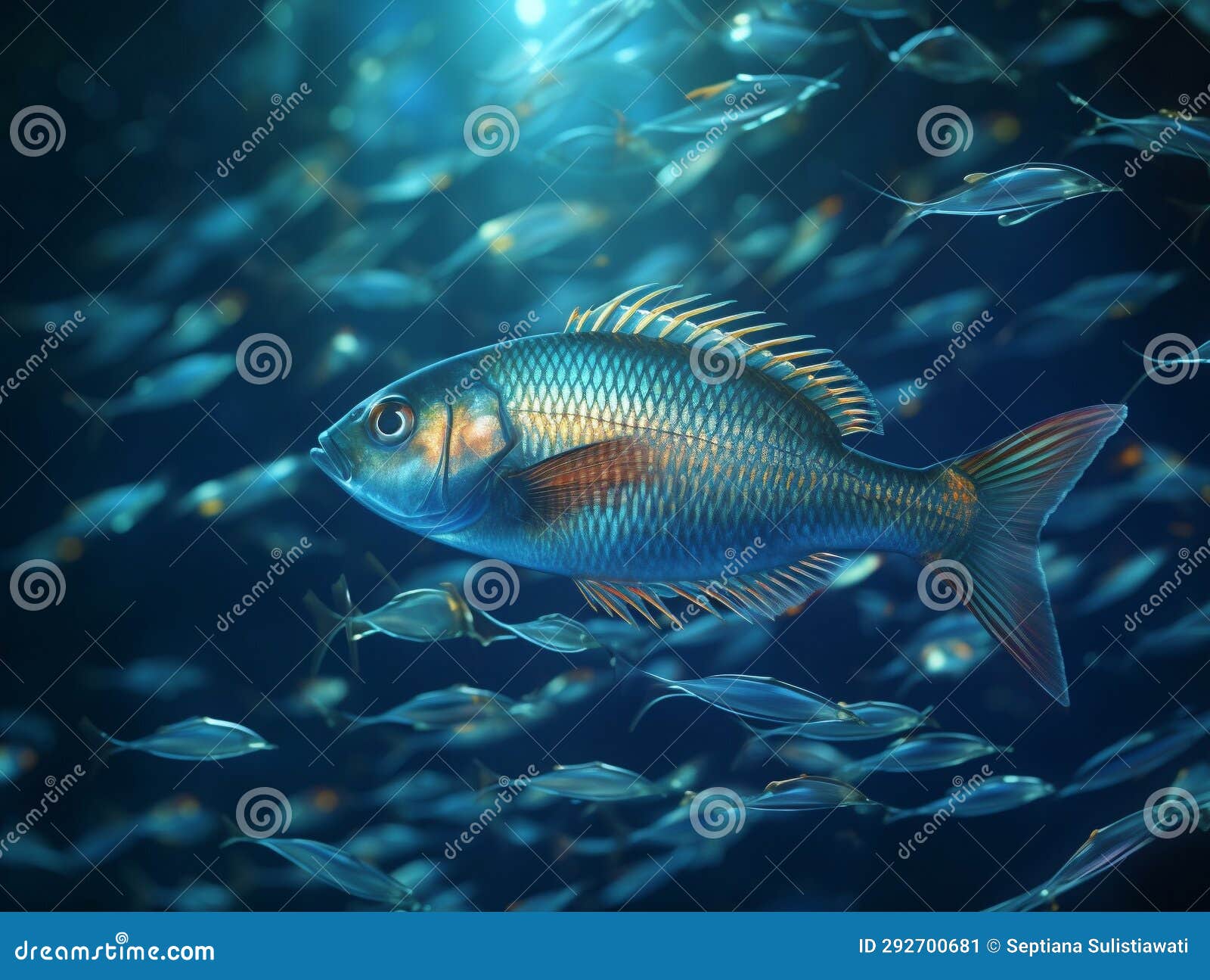 Big Data of Marine Fish in Word, Generated AI Stock Illustration ...