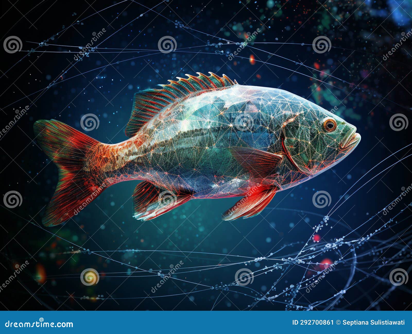 Big Data of Marine Fish in Word, Generated AI Stock Illustration ...