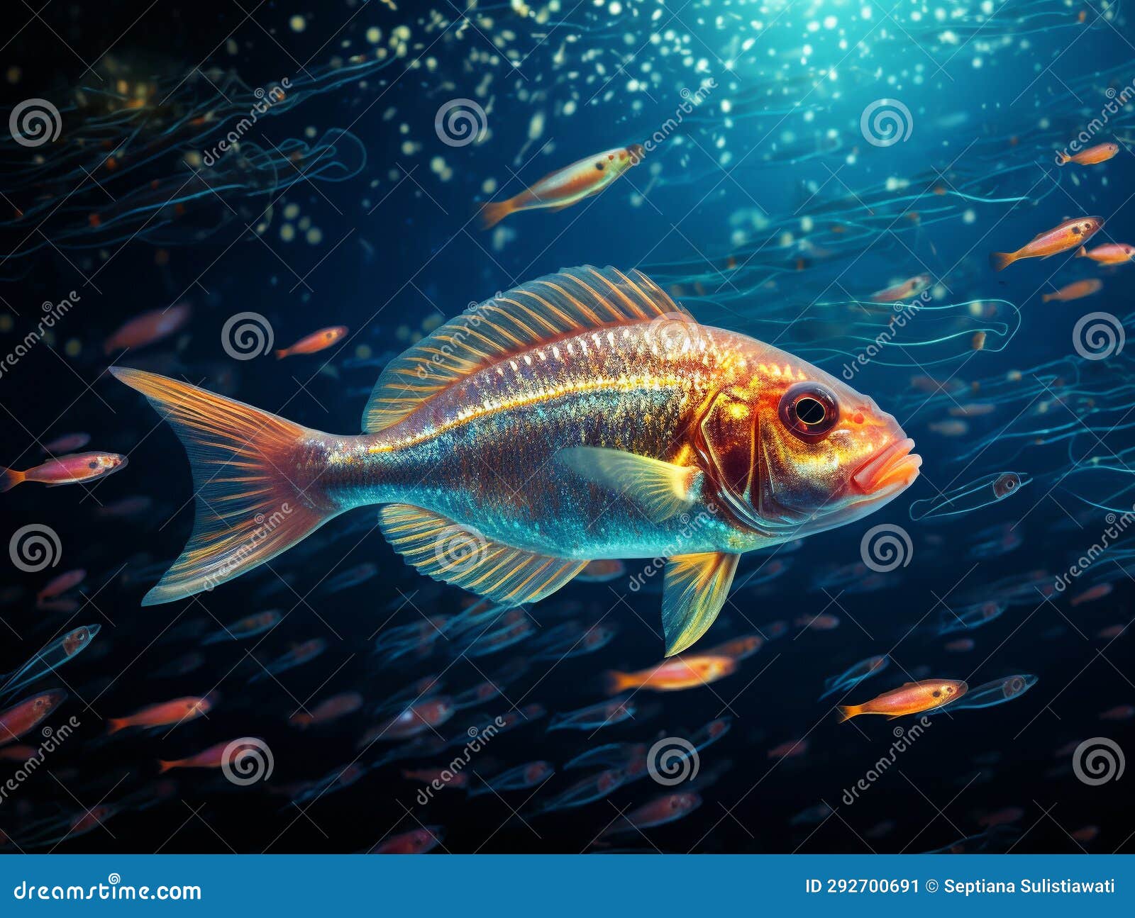 Big Data of Marine Fish in Word, Generated AI Stock Illustration ...