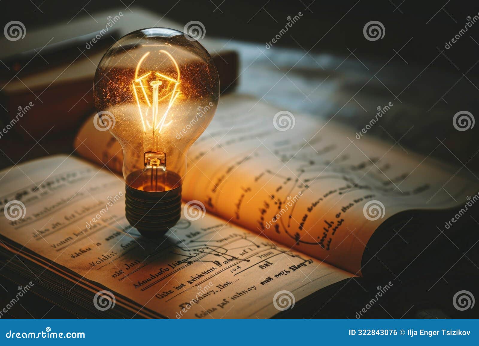 Scientific Thought Glowing Lamp with Formulas, Science and Education ...