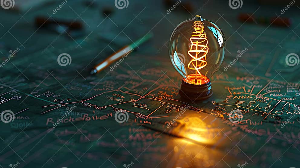 Scientific Thought Glowing Lamp with Physical and Math Formulas for ...
