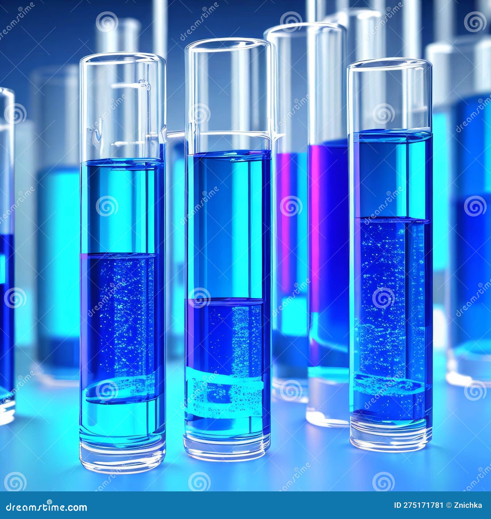 Scientific Tubes with Various Colored Fluids in a Modern Laboratory ...