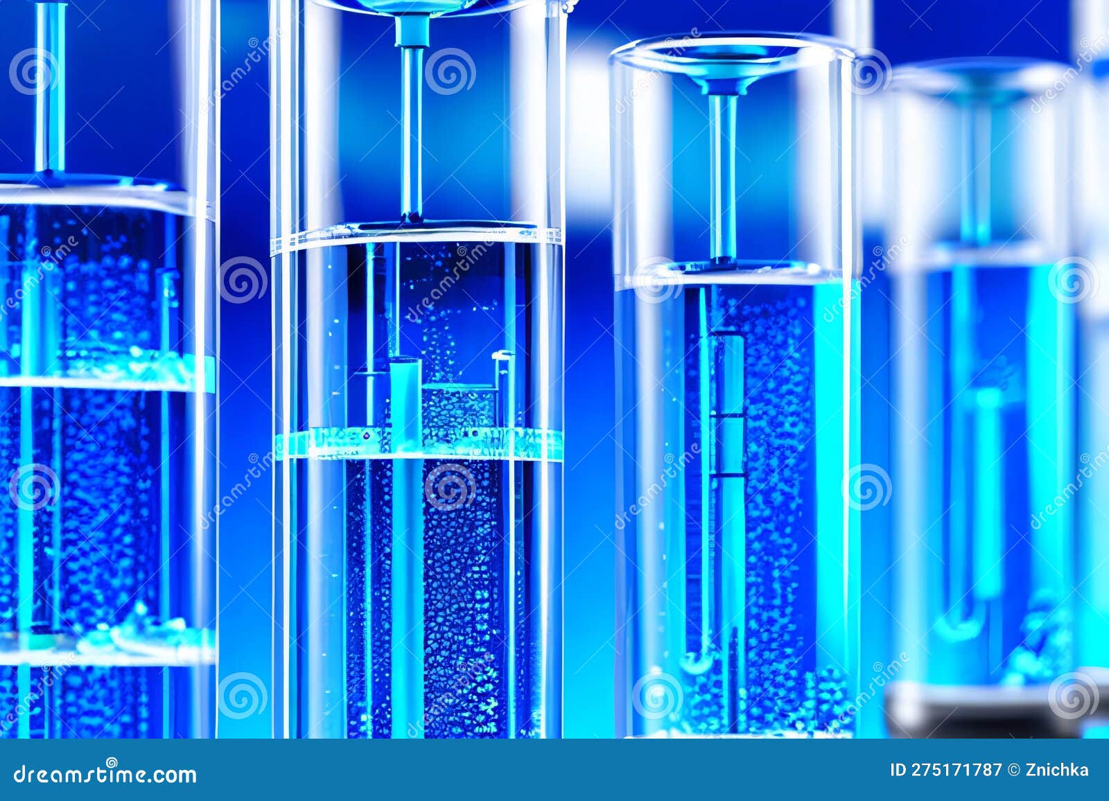 Vials of Multicolored Fluids in a Laboratory Setting Stock Illustration ...