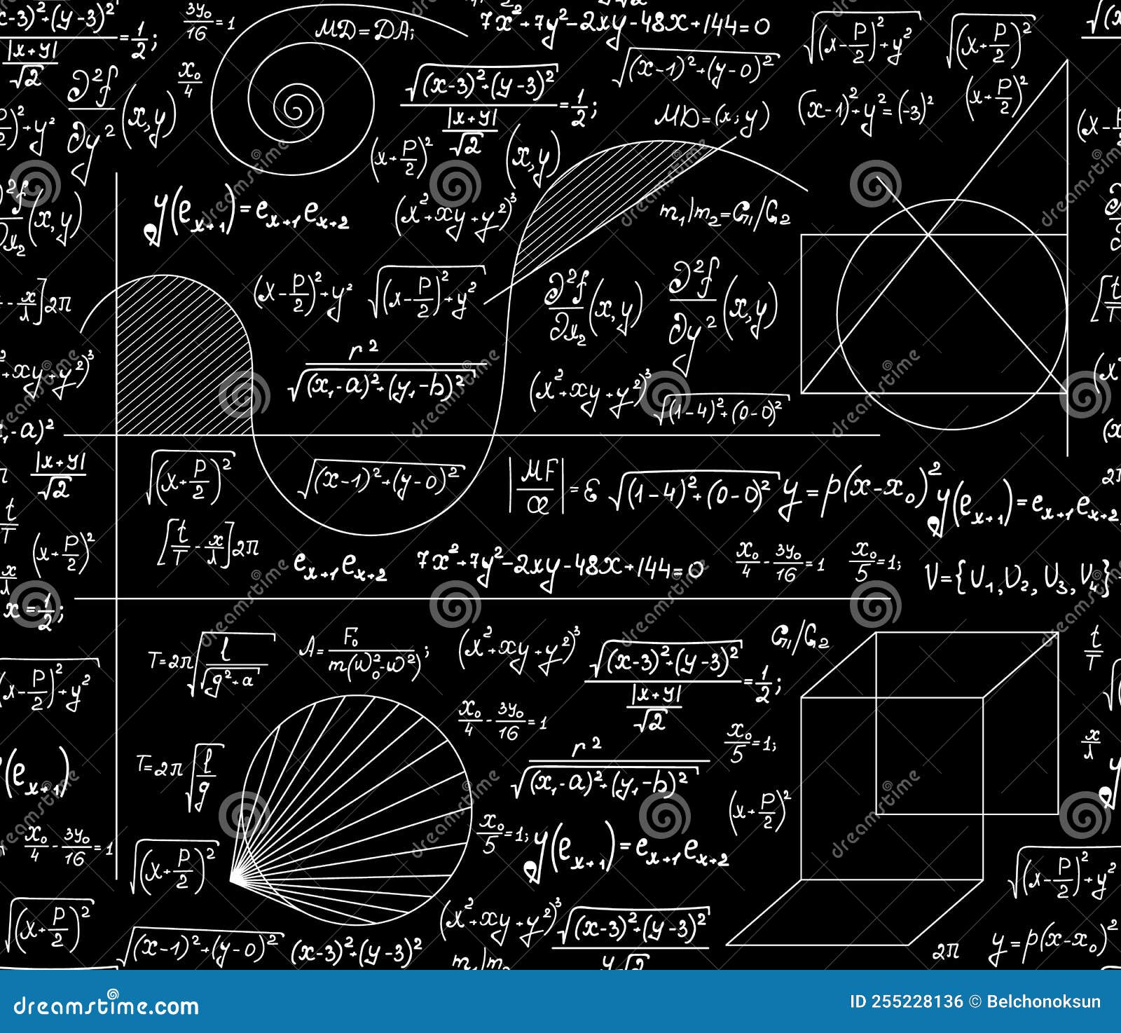 Scientific Vector Seamless Pattern with Handwritten Mathematical ... Scientific Vector Seamless Pattern with Handwritten Mathematical ...