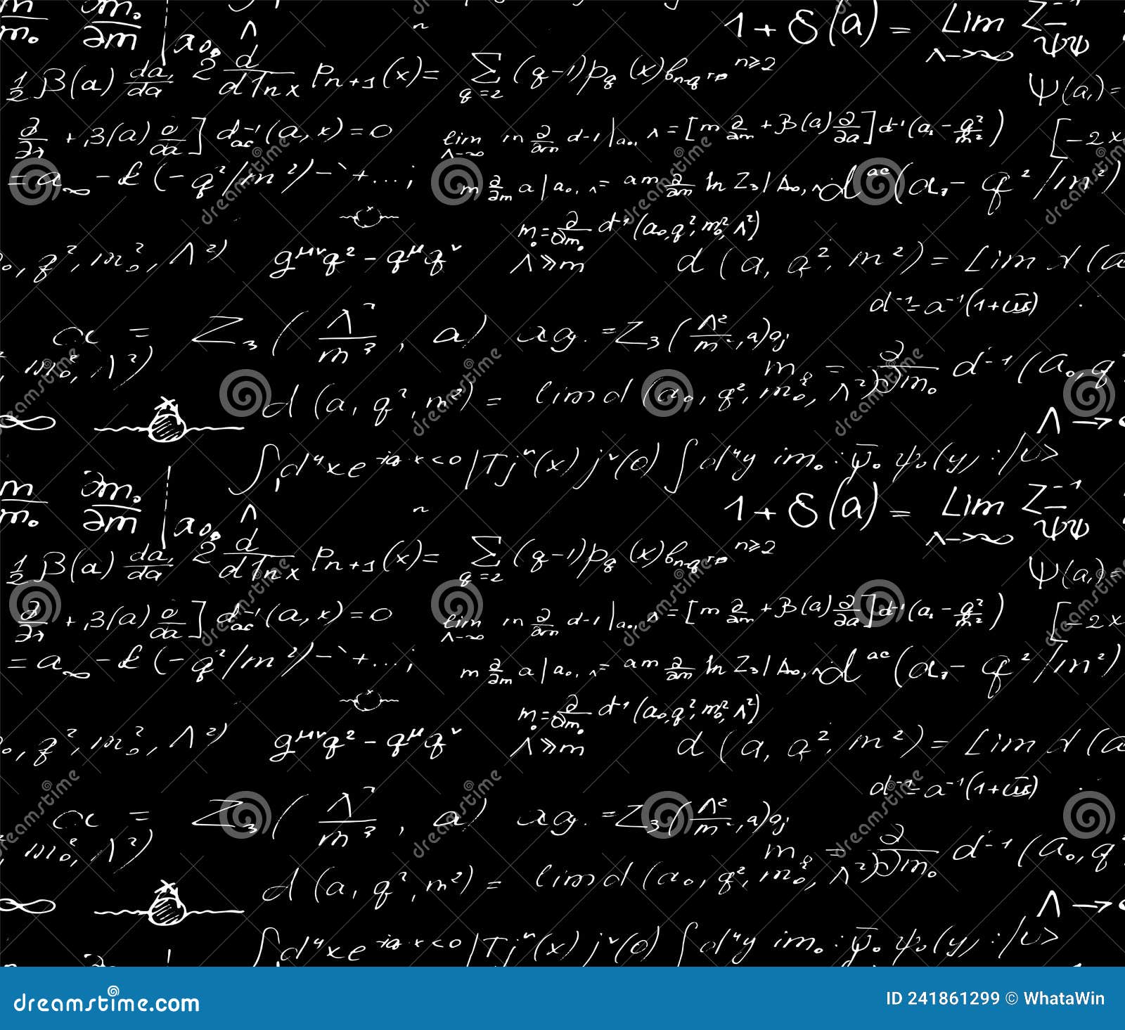 Scientific Vector Seamless Pattern with Physical Formulas. Endless Math ...