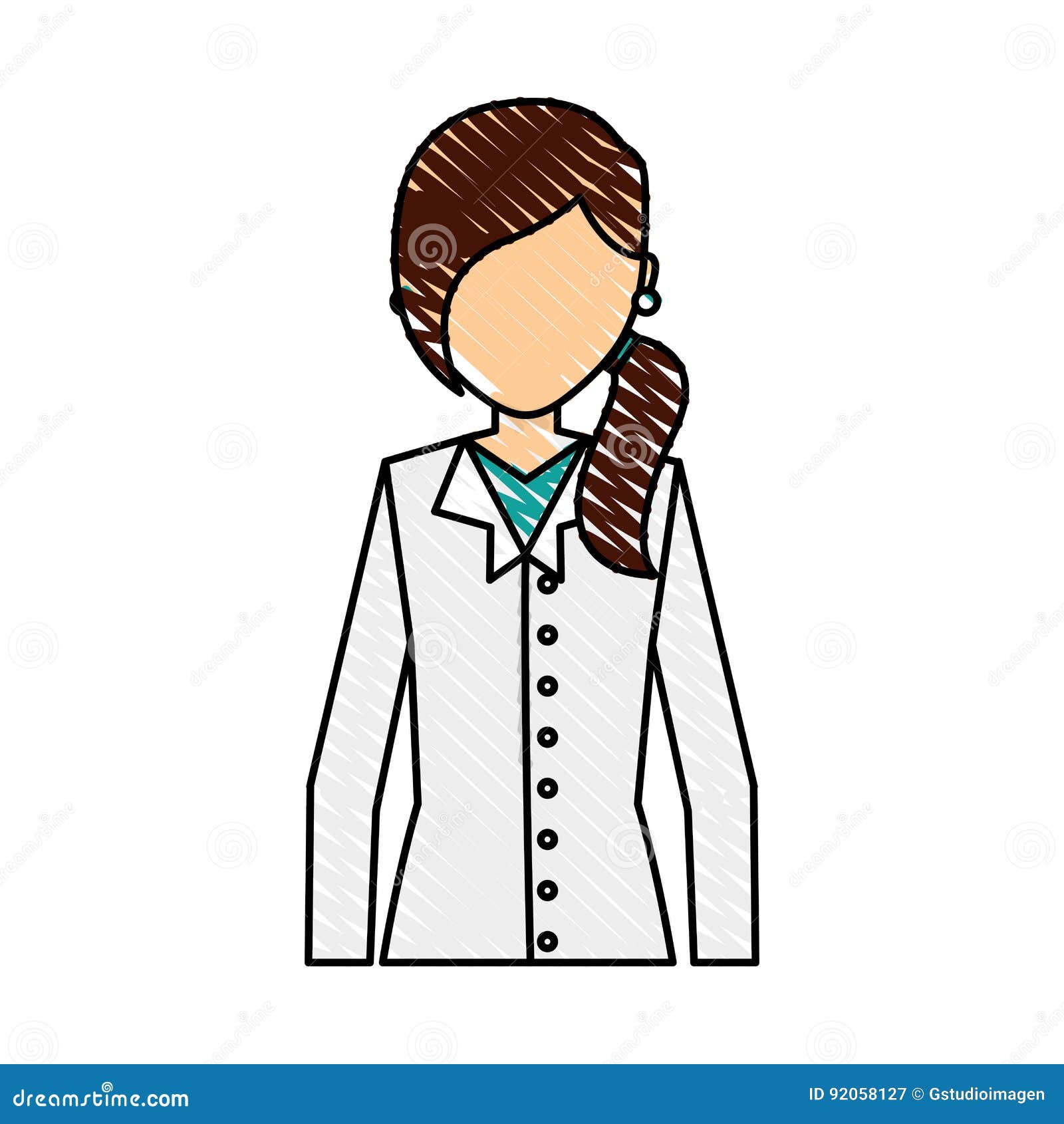 Scientific Woman Avatar Icon Stock Vector - Illustration of design ...