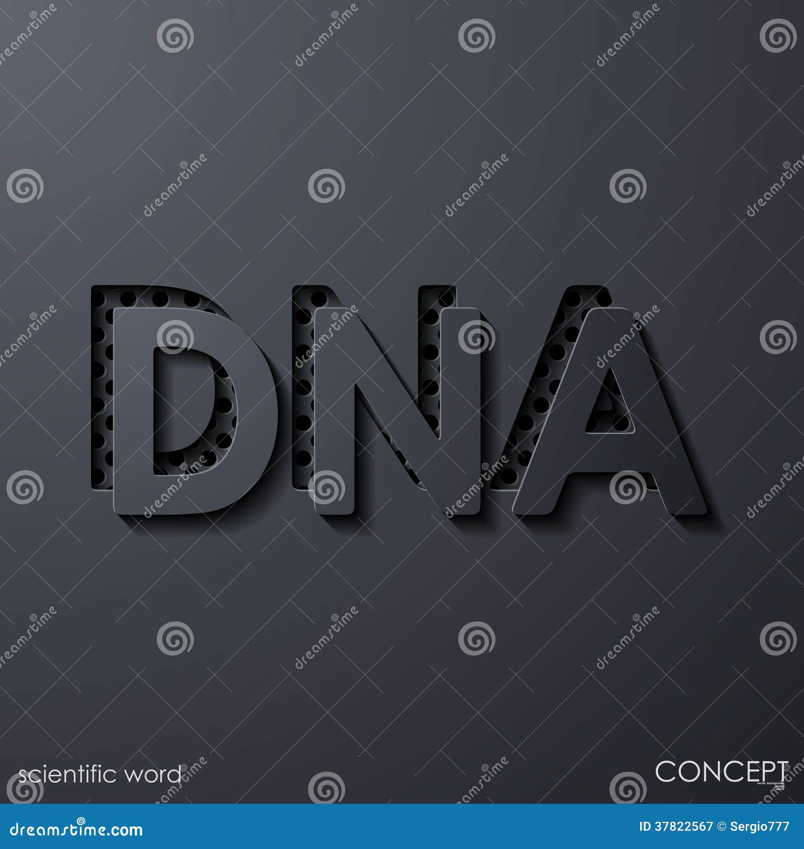 Scientific Word DNA, Layers of Metal and Flat Stock Vector ...