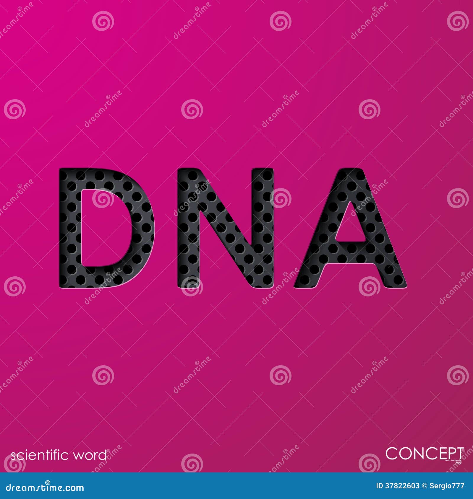 Scientific Word DNA, Layers of Metal and Flat Stock Vector ...