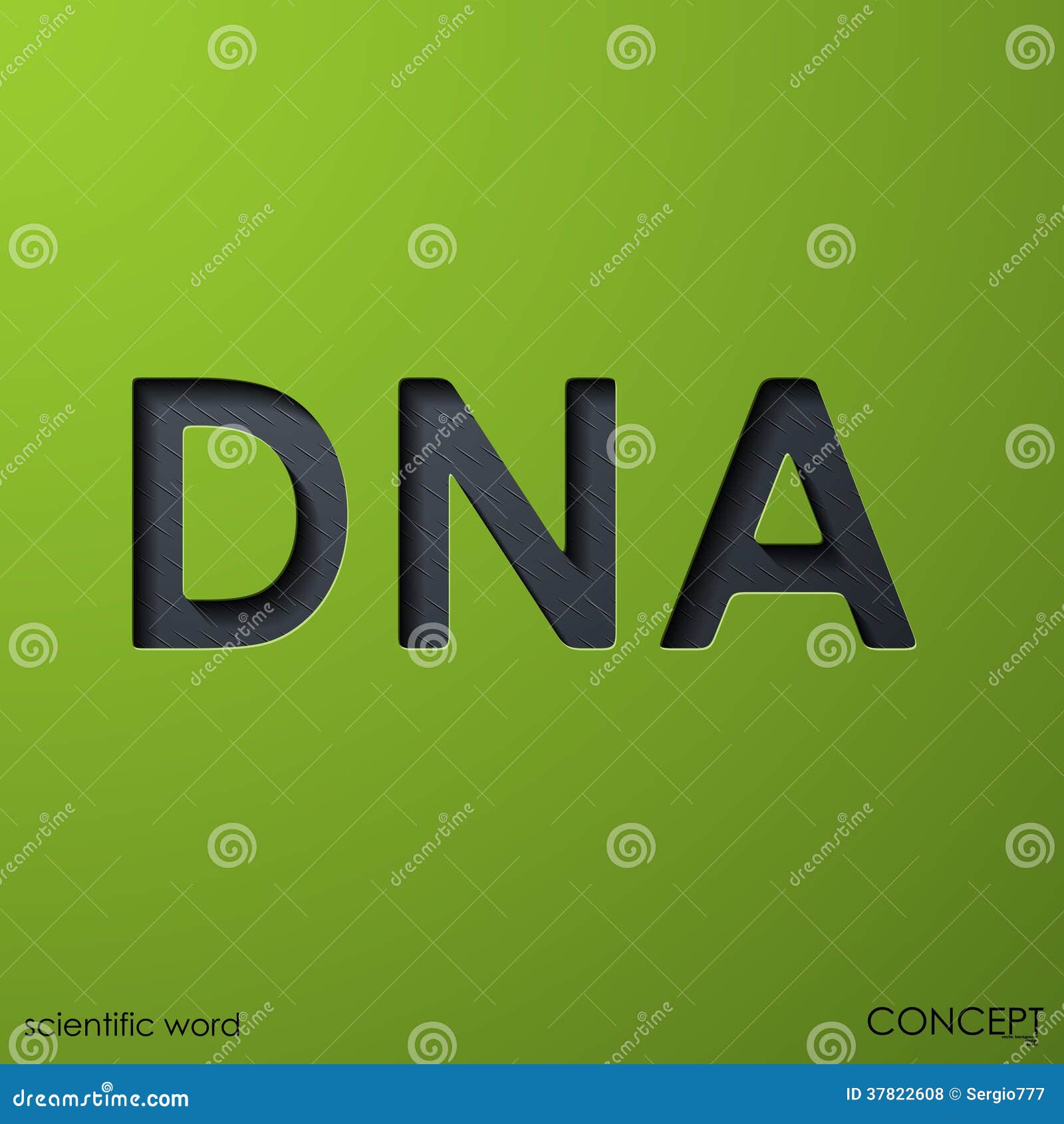 Scientific Word DNA, Layers of Metal and Flat Stock Vector ...