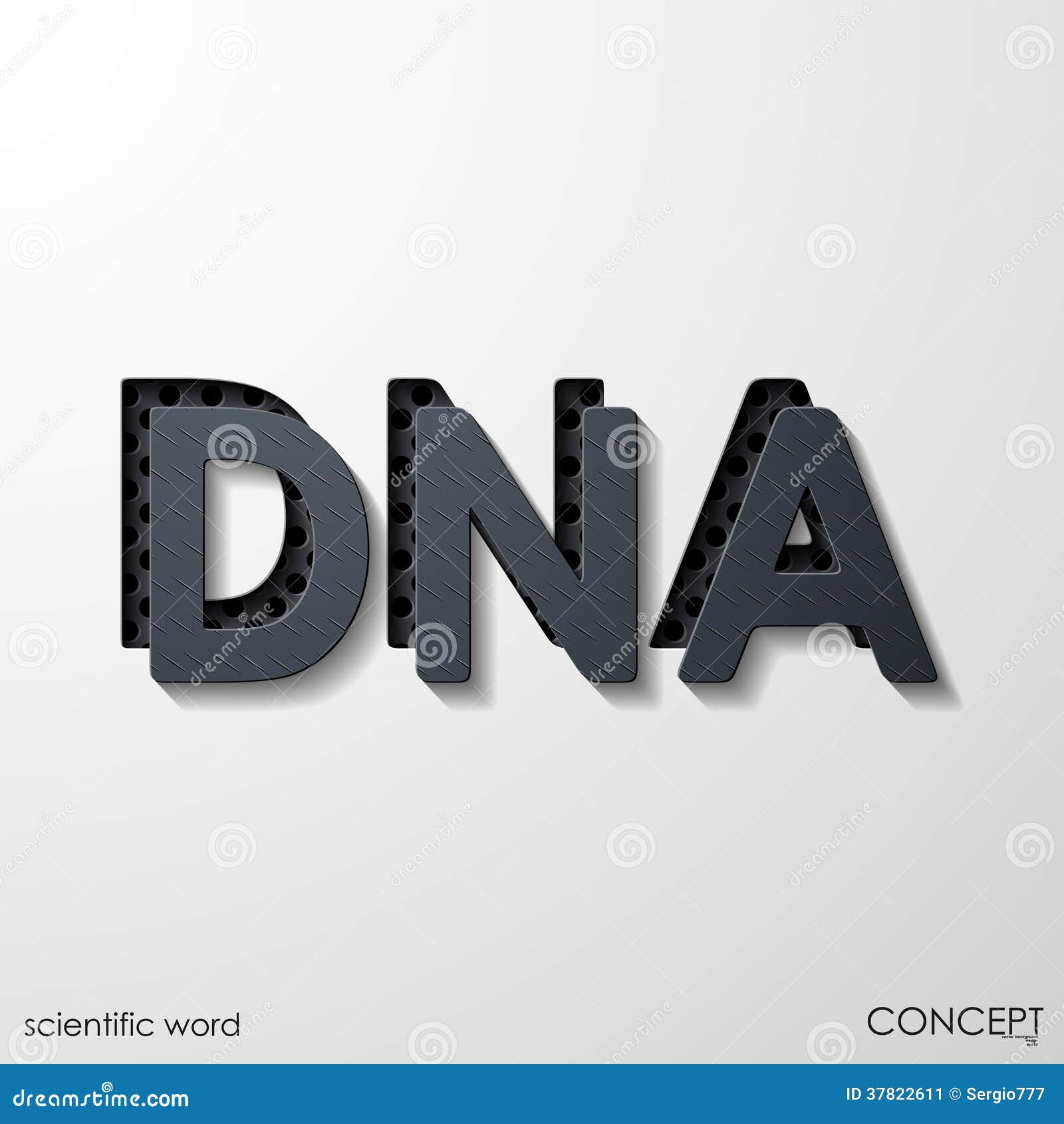 Scientific Word DNA, Layers of Metal and Flat Stock Vector ...