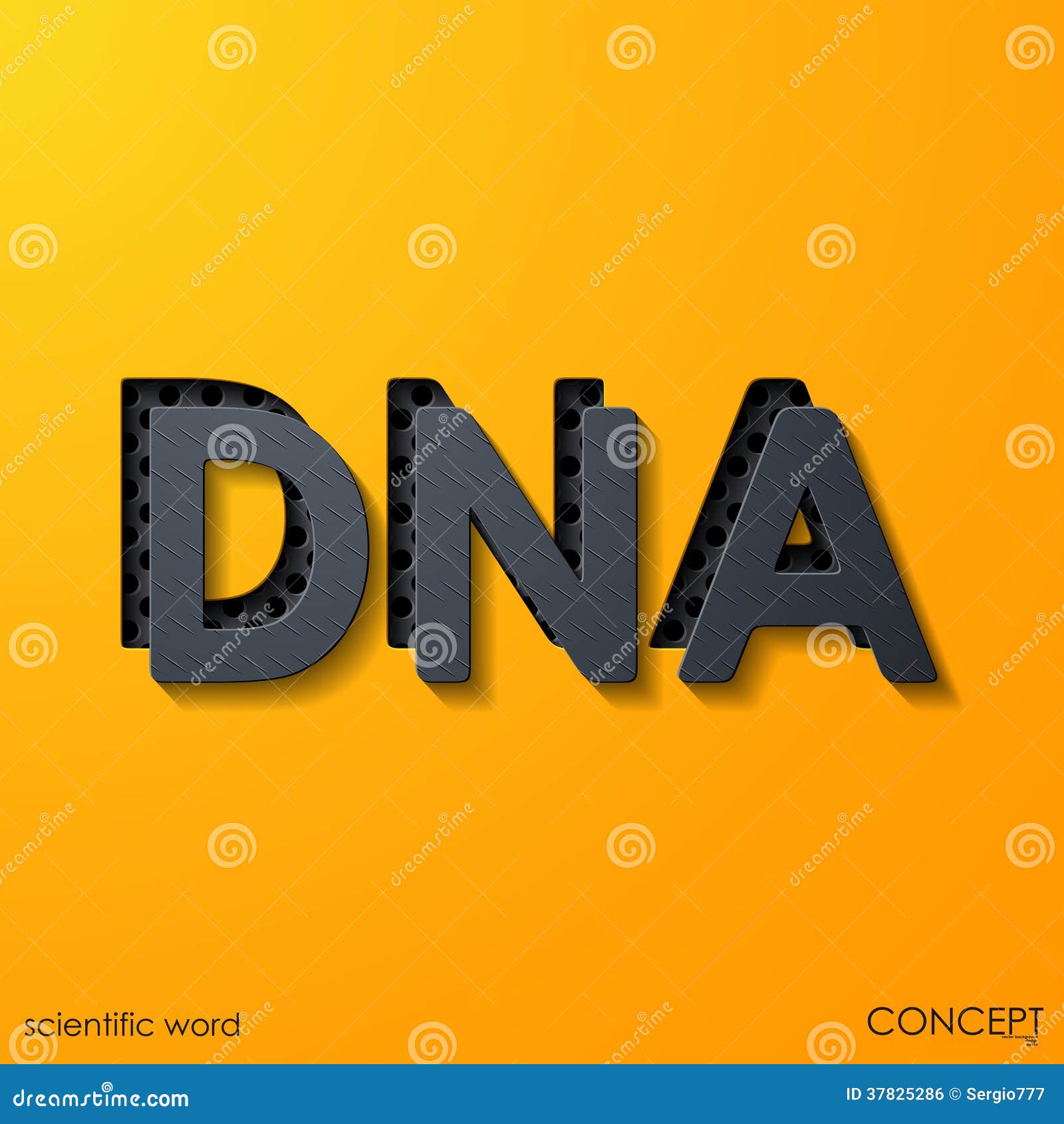 Scientific Word DNA, Layers of Metal and Flat Stock Vector ...