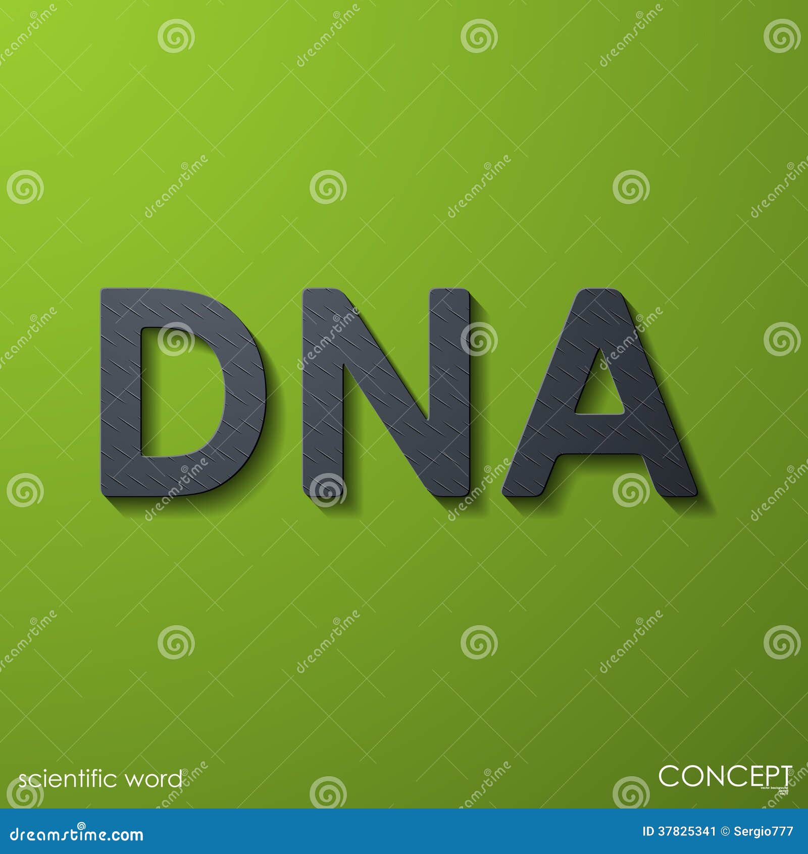 Scientific Word DNA, Layers of Metal and Flat Stock Vector ...