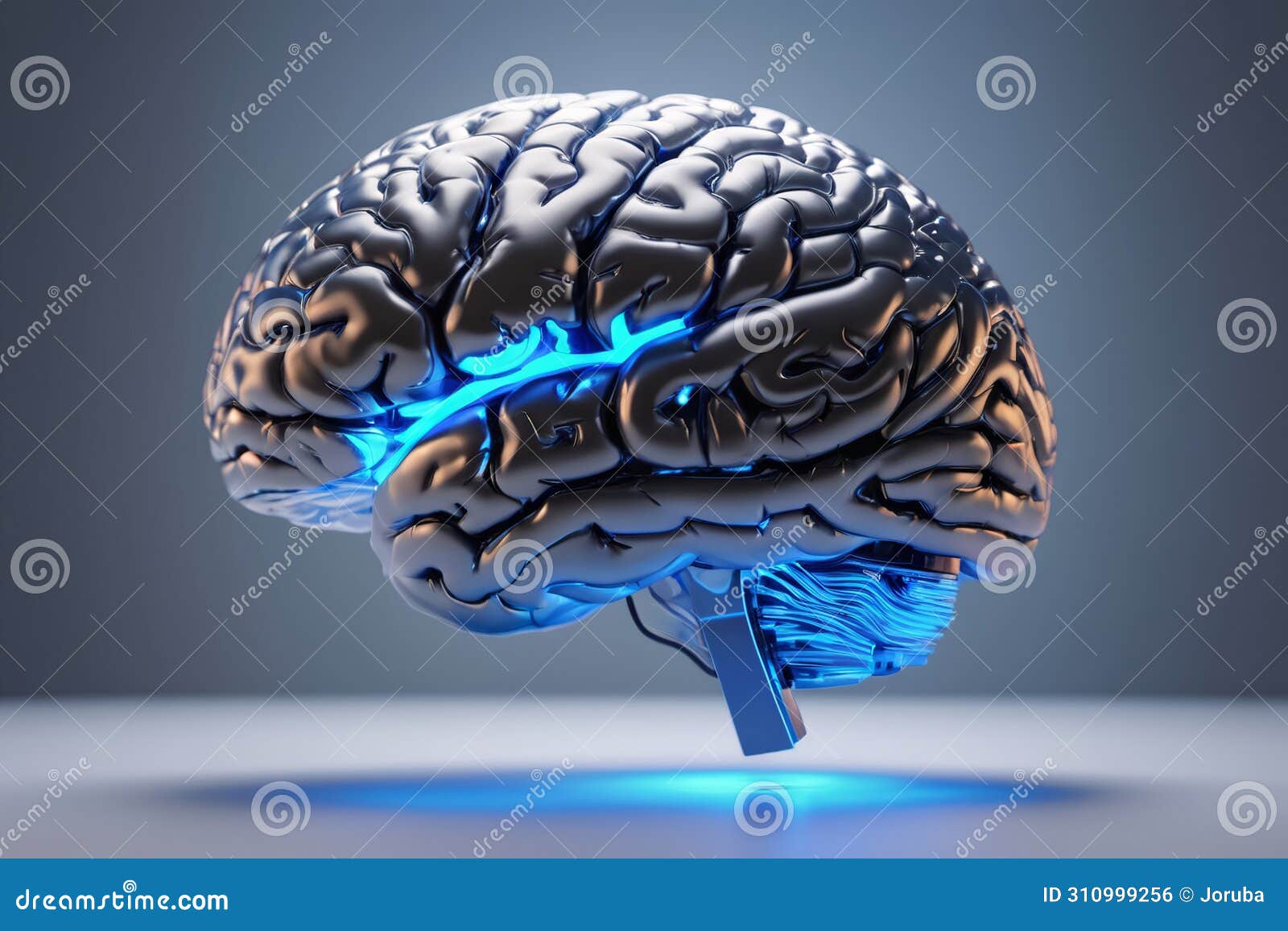 Scientifical Illustration of Human Brain Stock Illustration ...