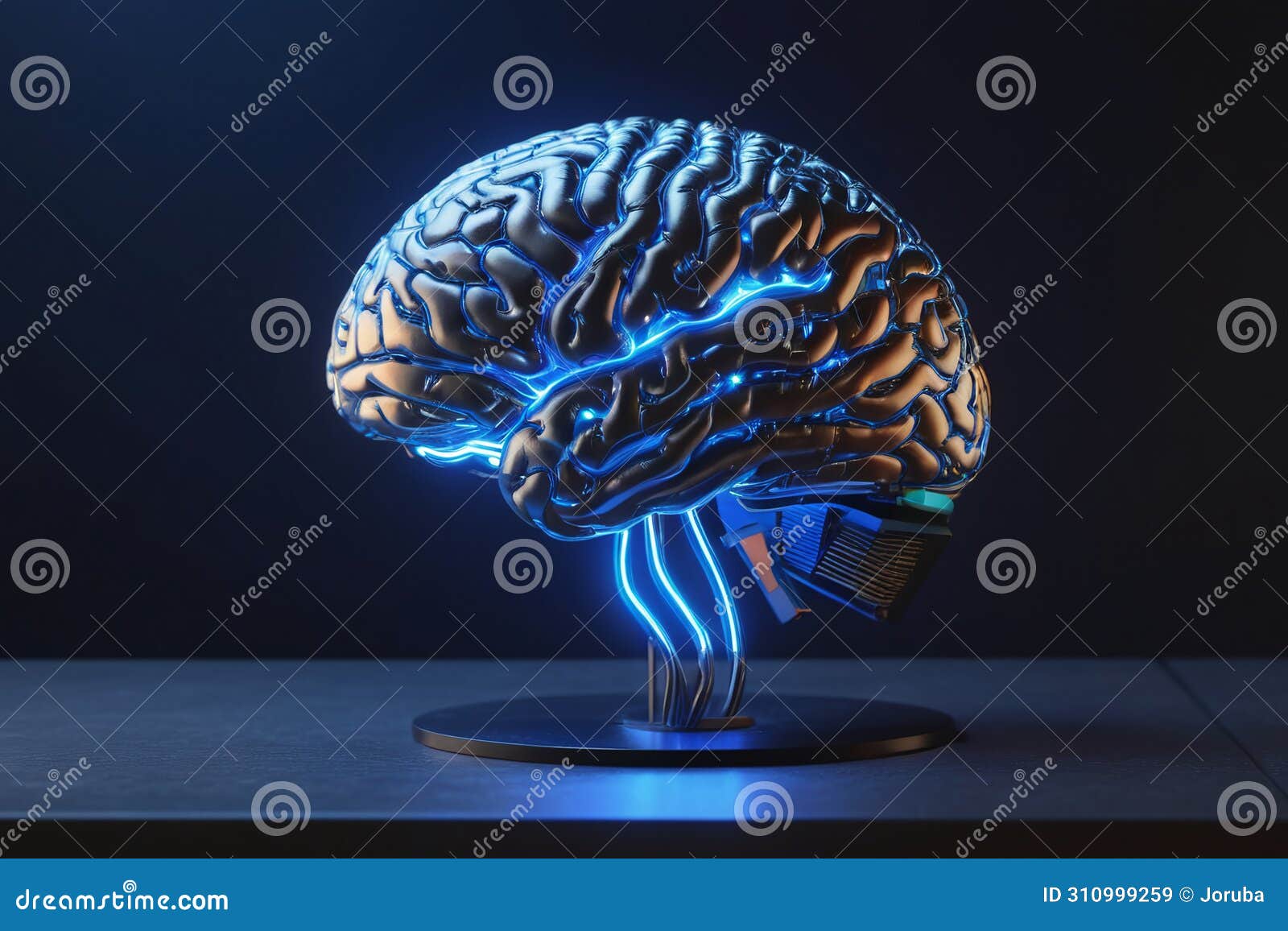Scientifical Illustration of Human Brain Stock Illustration ...