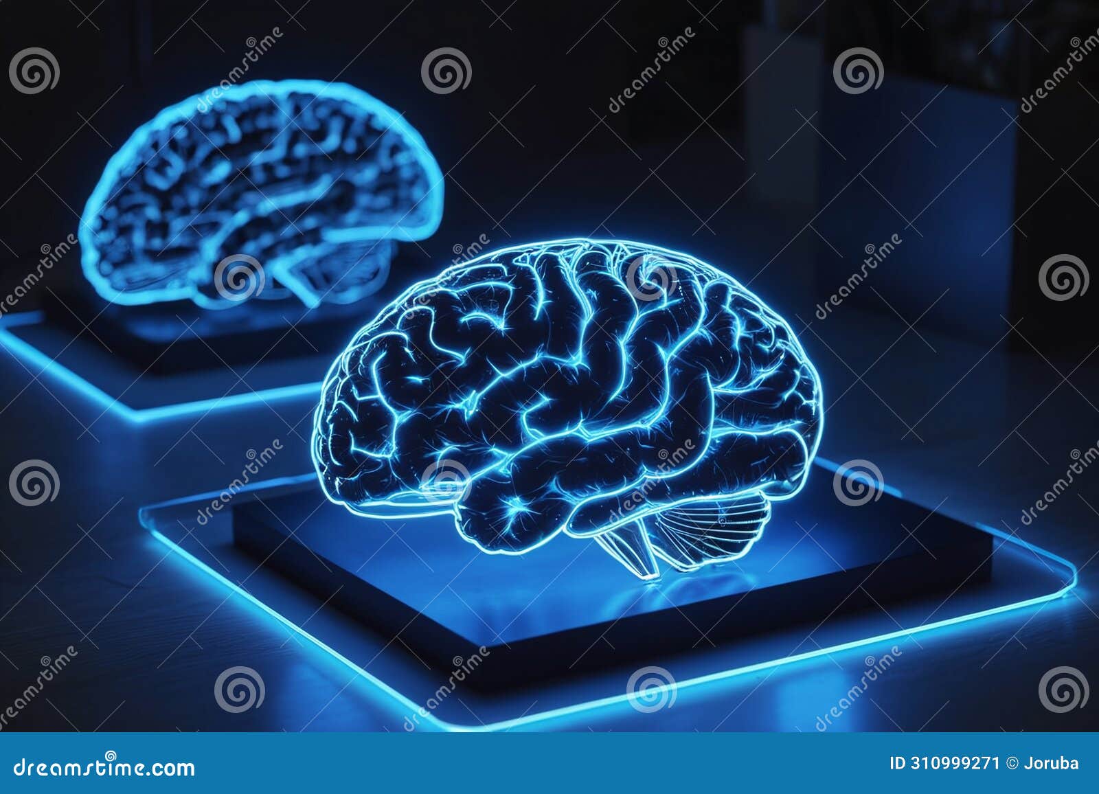 Scientifical Illustration of Human Brain Stock Illustration ...
