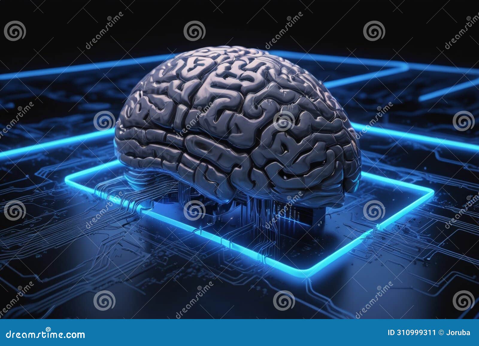Scientifical Illustration of Human Brain Stock Illustration ...