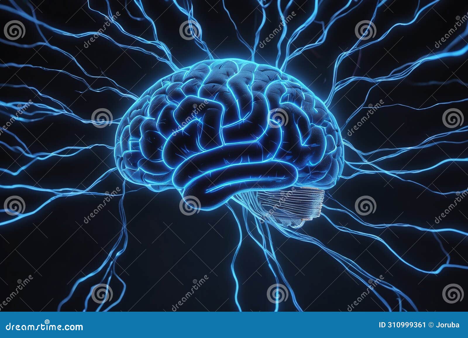 Scientifical Illustration of Human Brain Stock Illustration ...