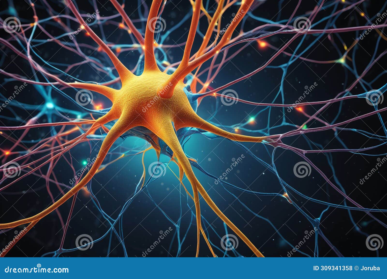 Scientifical Illustration Of Neural System Royalty-Free Cartoon ...
