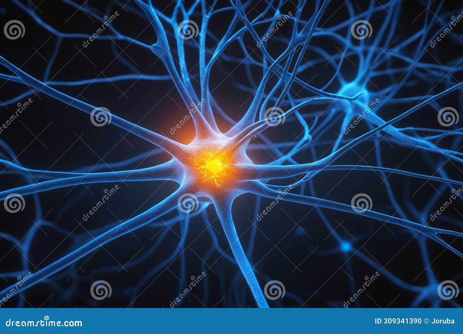 Scientifical Illustration of Neural System Stock Illustration ...