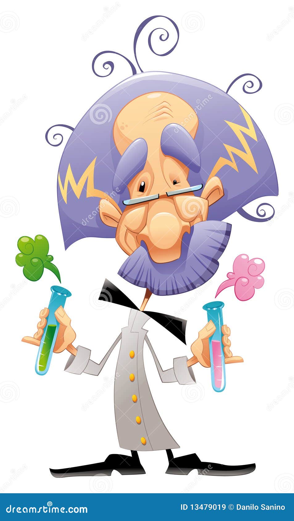 Scientifique fou. illustration de vecteur. Illustration du isolement ...