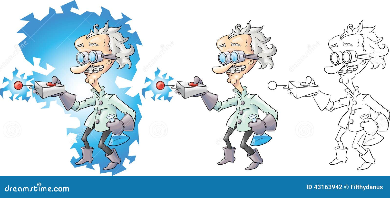 Scientifique Fou De Bande Dessinée Illustration de Vecteur ...