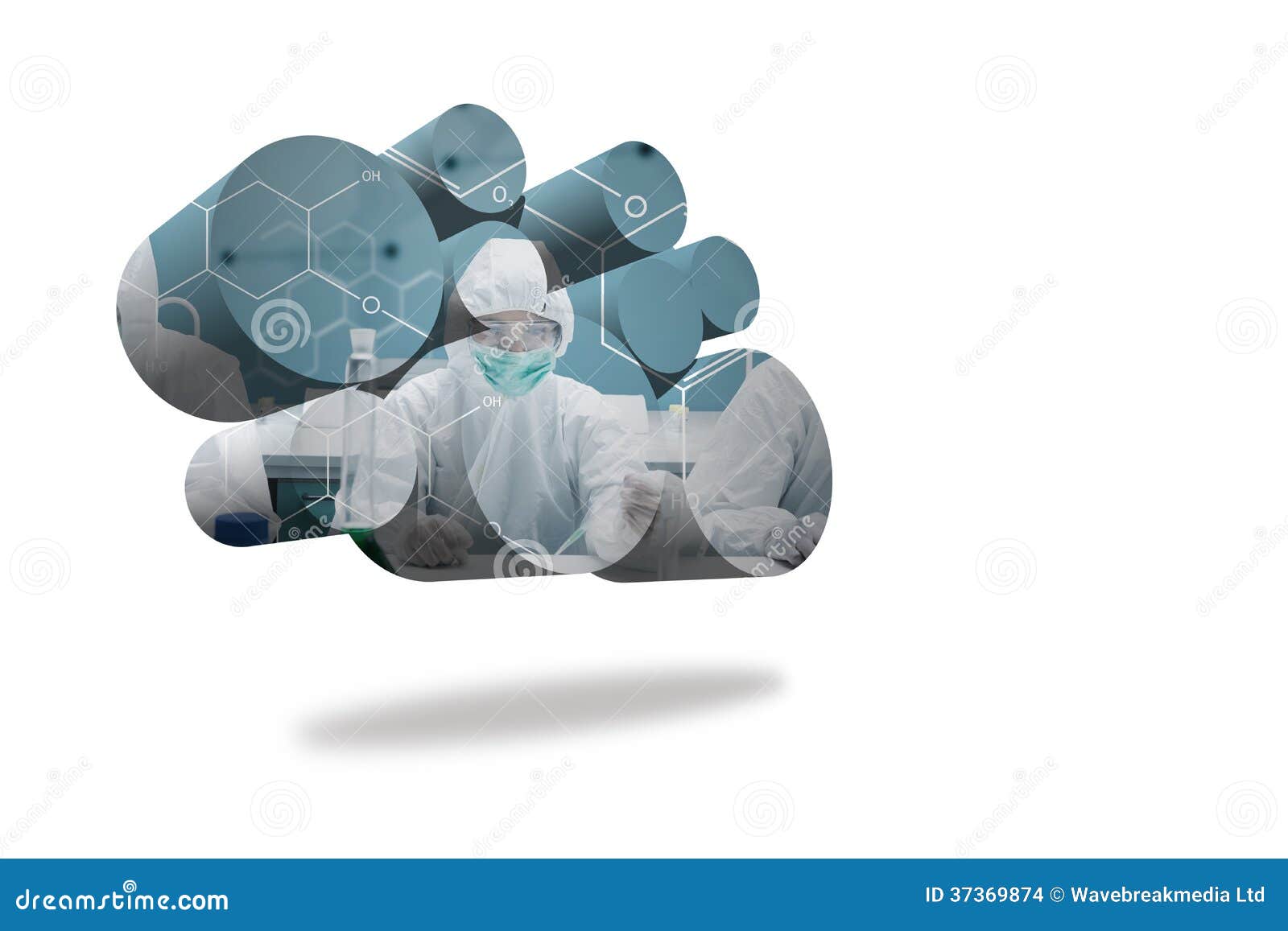 Scientist on Abstract Screen Stock Illustration - Illustration of ...