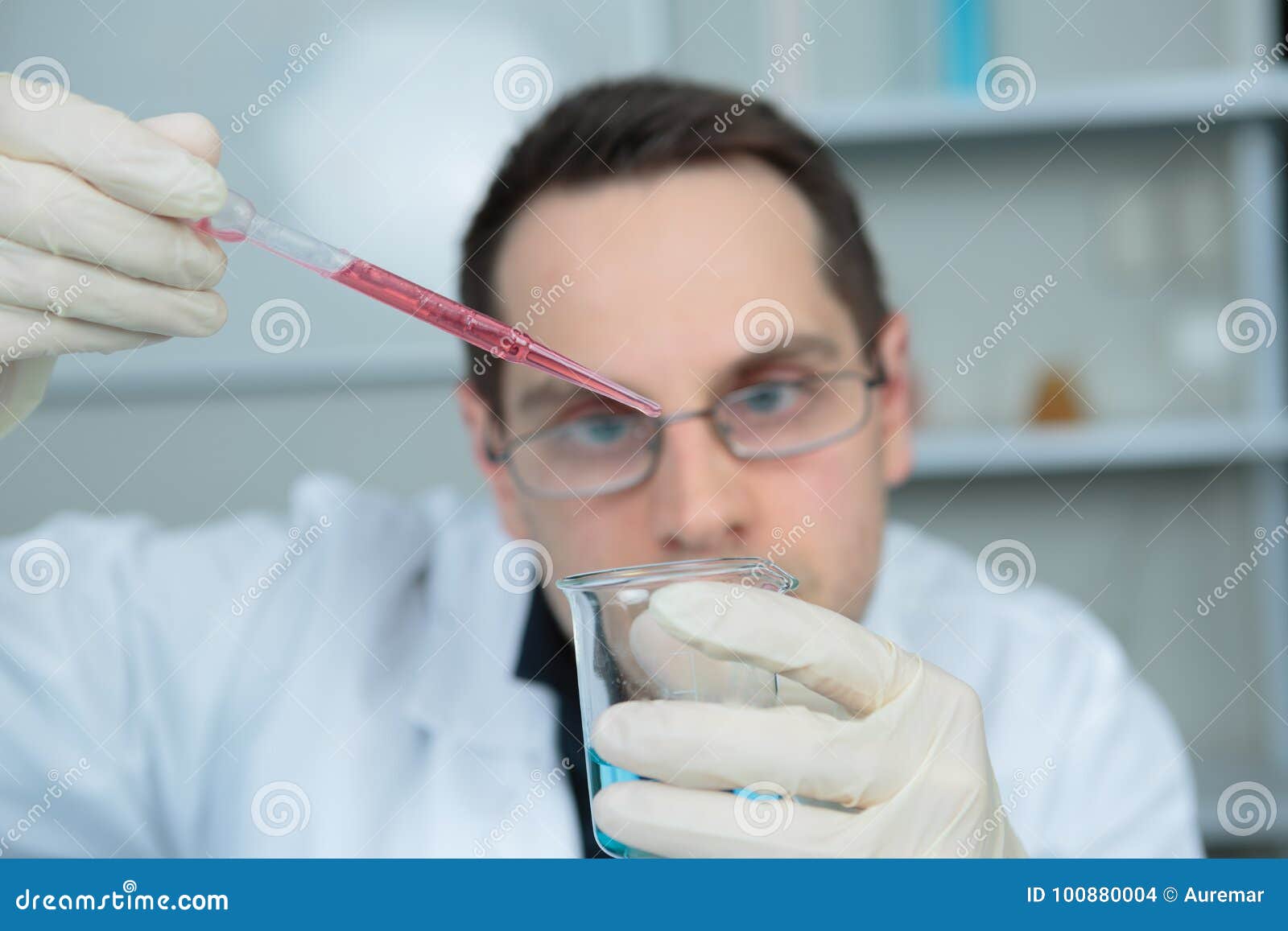 Scientist Adding Drop Liquid from Pipette Stock Photo - Image of drug ...