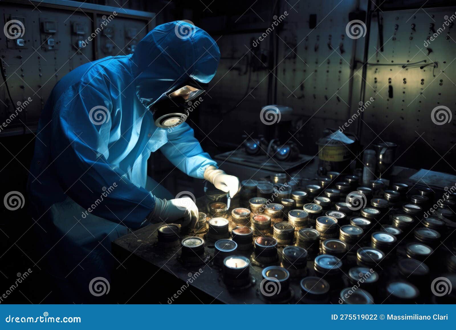 A Scientist Adjusting Knobs and Valves on a Large Container that Holds ...