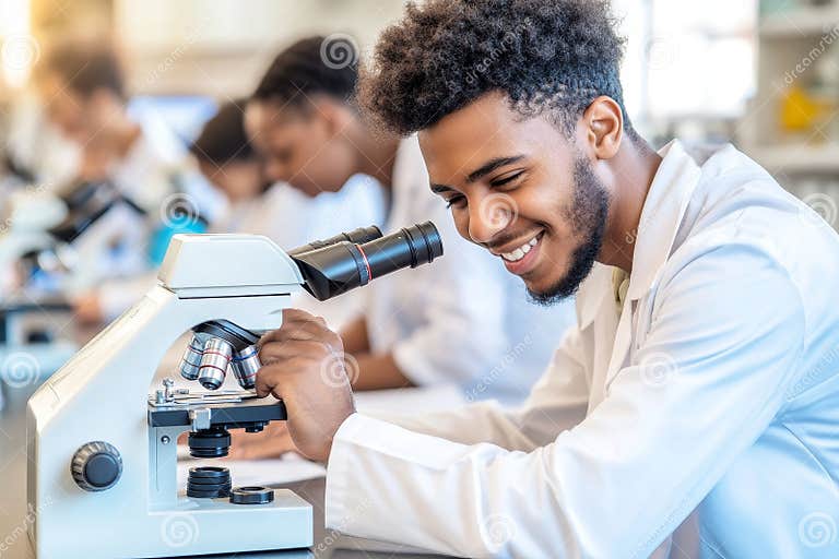 Scientist, African Teenager Studying Microbiology for Eduction and ...