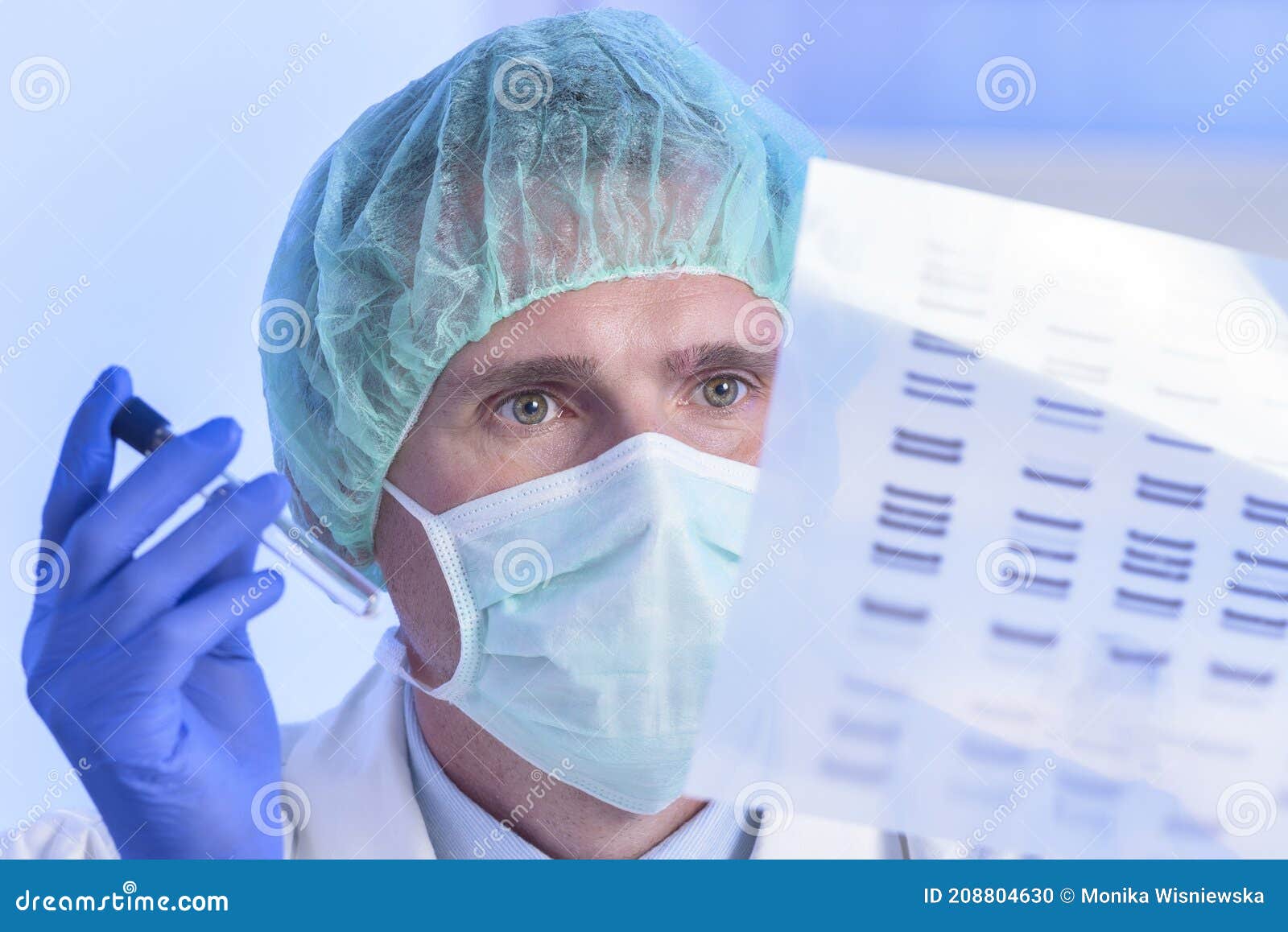 Scientist Analizing DNA Sequence Stock Photo - Image of cell ...