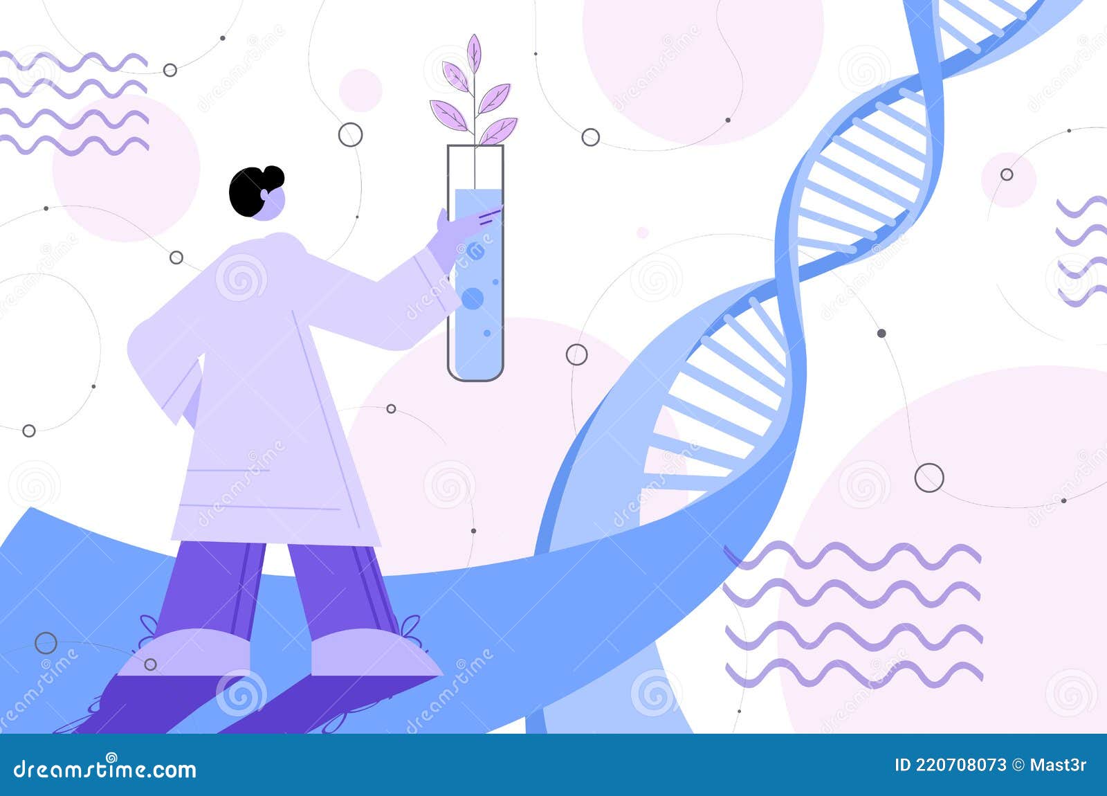 Scientist Analyzing DNA of Plants in Test Tube Researcher Making ...