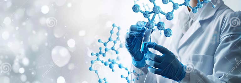 Scientist Analyzing Molecular Structure in a Laboratory Setting with ...