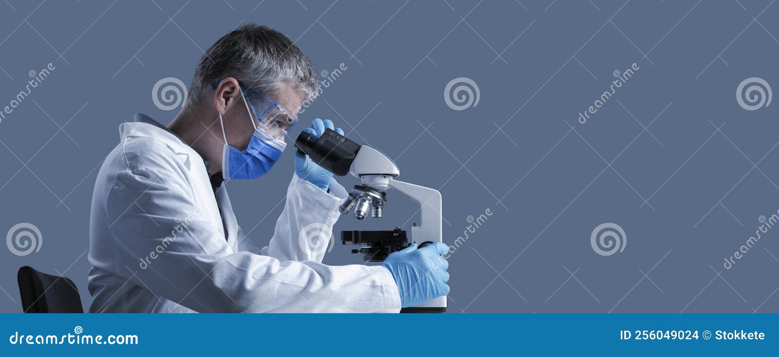 Scientist Analyzing Samples Under the Microscope Stock Photo - Image of ...