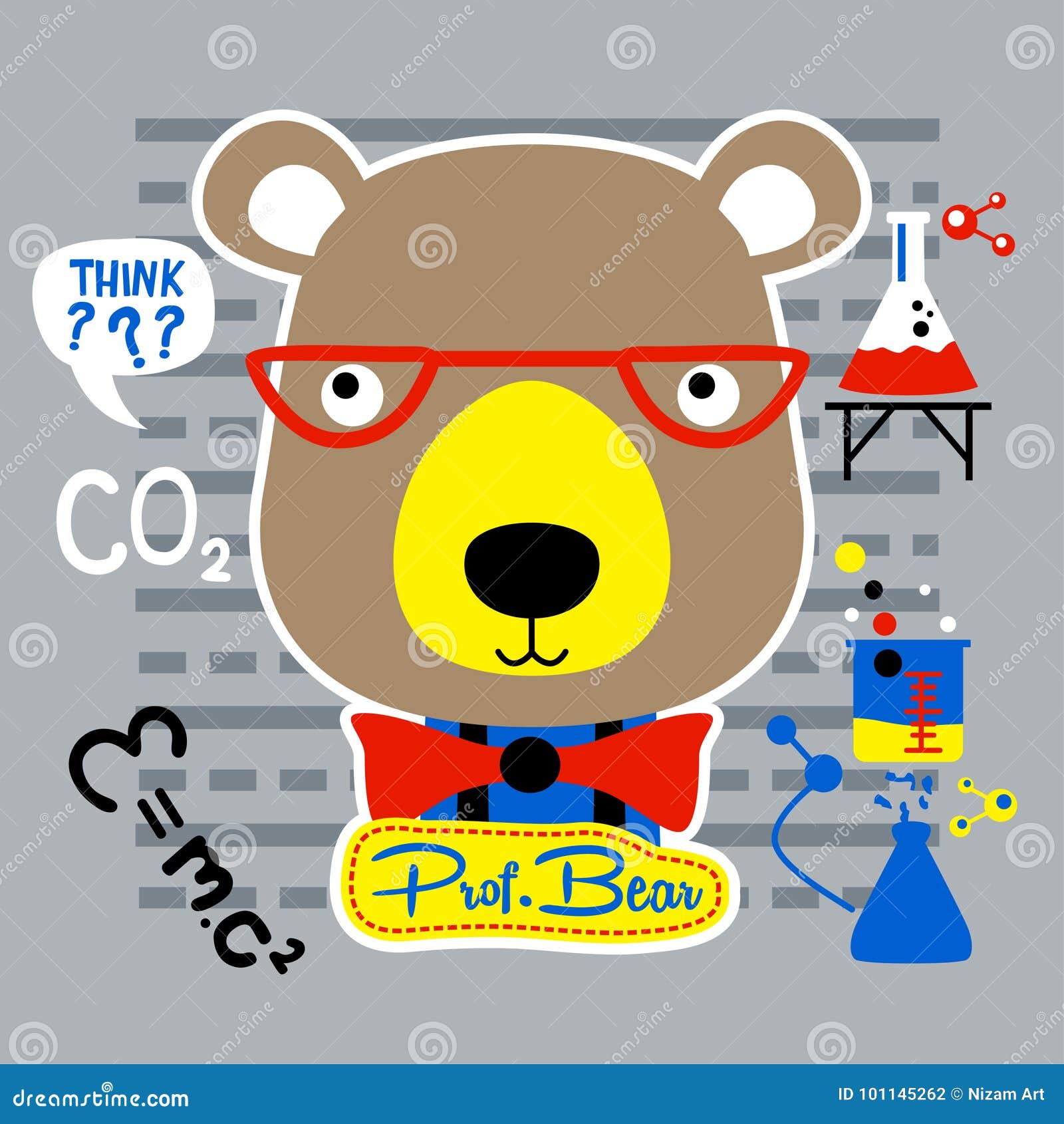 Scientist bear stock vector. Illustration of practice - 101145262
