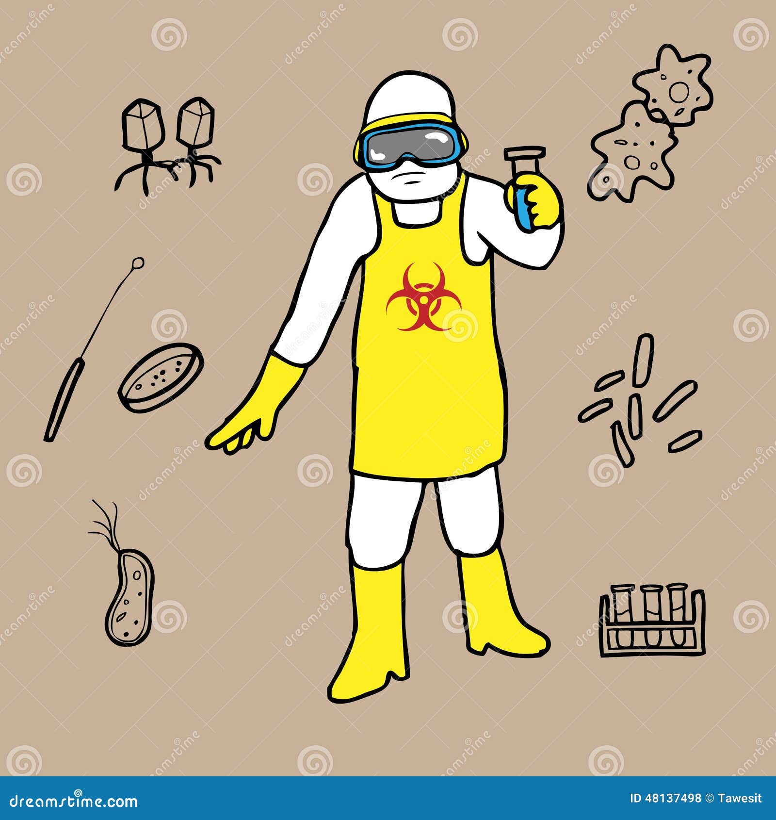 Scientist Bio Hazard Cartoon Stock Vector - Image: 48137498