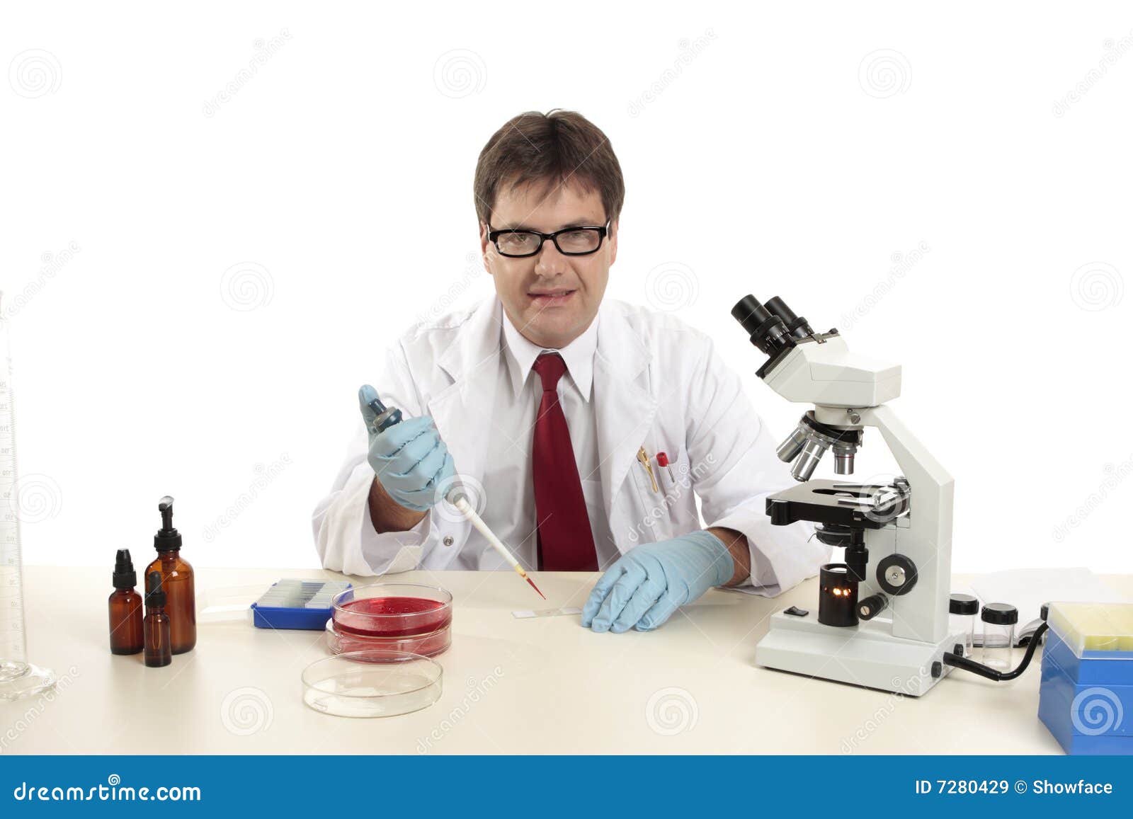 Scientist, Biologist at Work Preparing Slides Stock Image - Image of ...