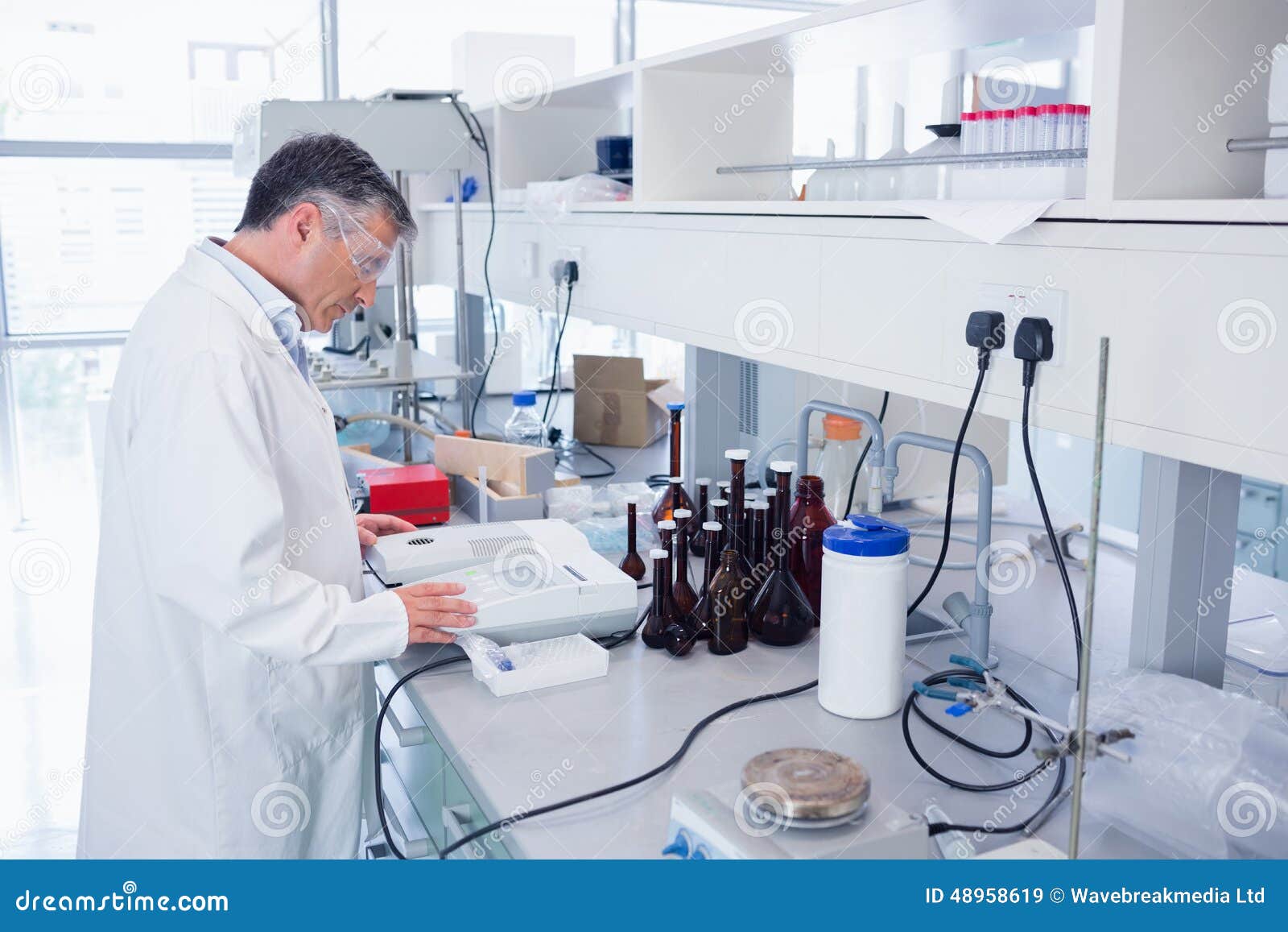 Scientist Carrying Out an Experiment Stock Image - Image of indoors ...