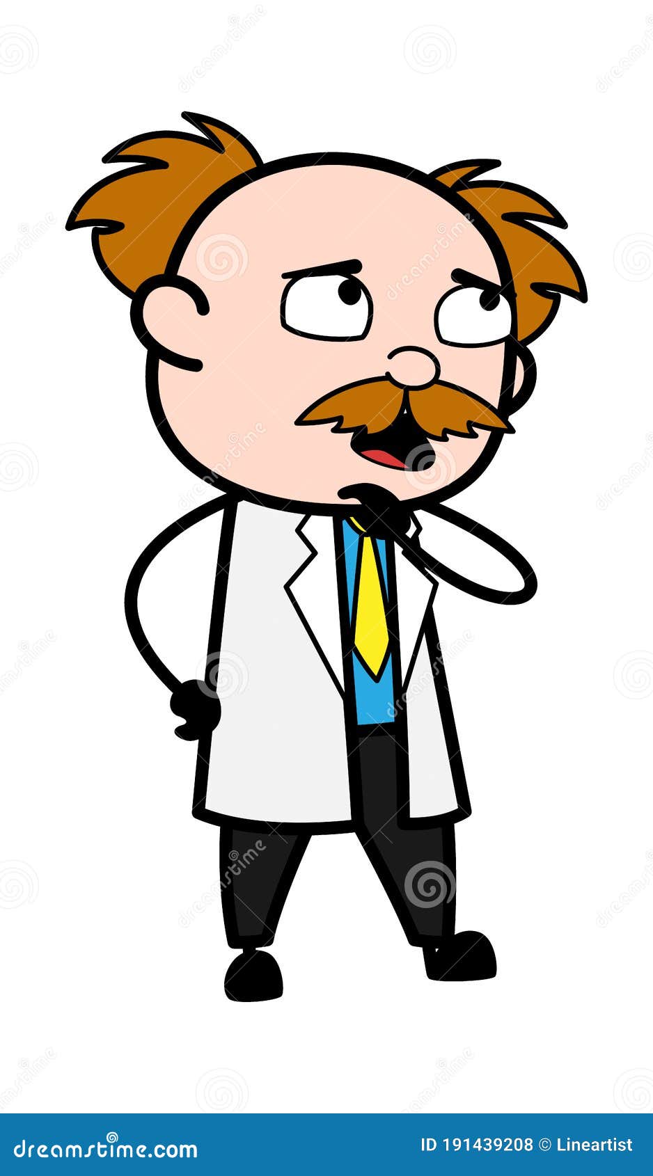 Scientist Cartoon Wondering Stock Illustration - Illustration of ...