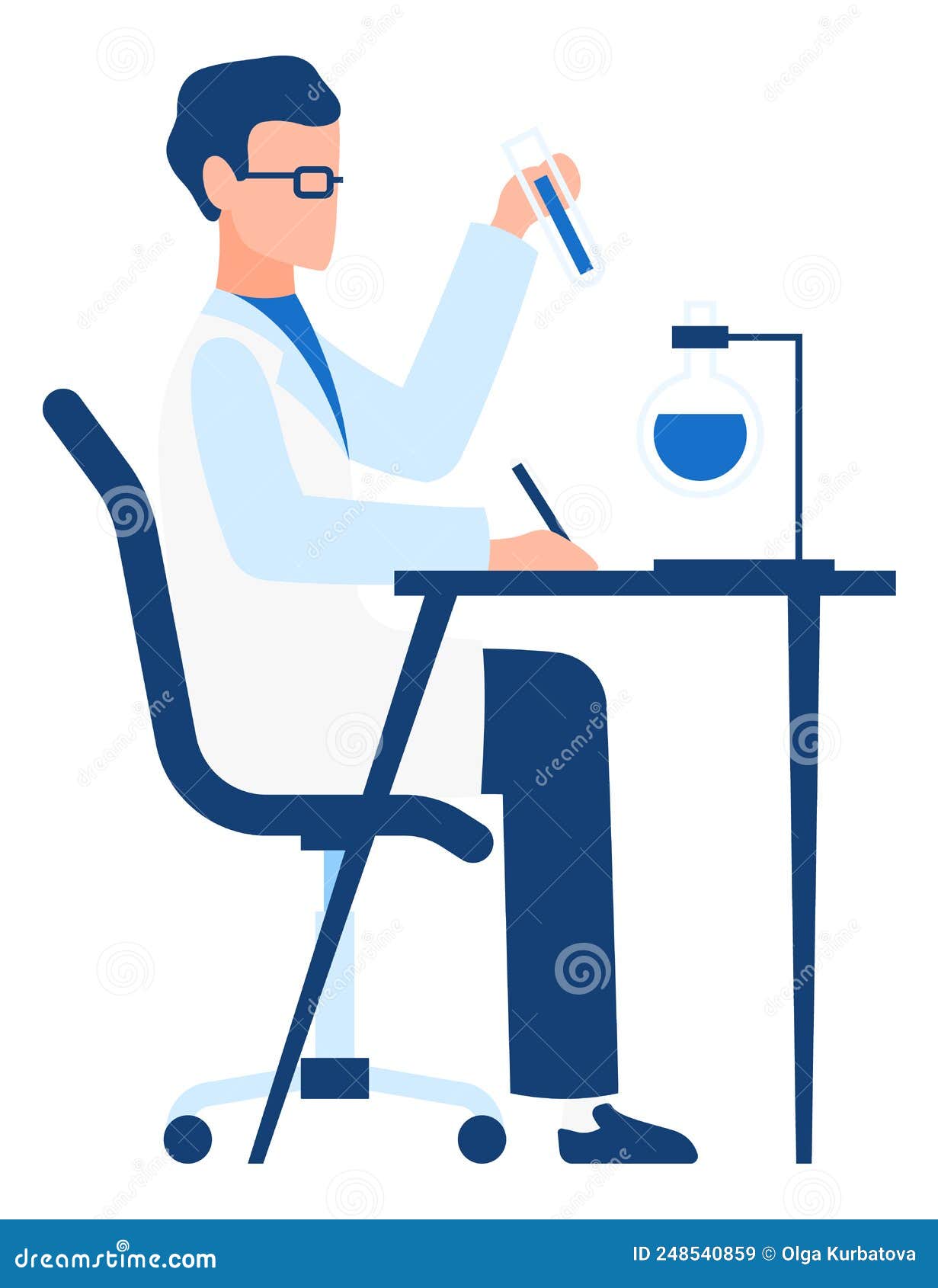 Experiment Research Thin Line Icon. Lab Flask And Gear Vector ... Experiment Research Thin Line Icon. Lab Flask And Gear Vector ...