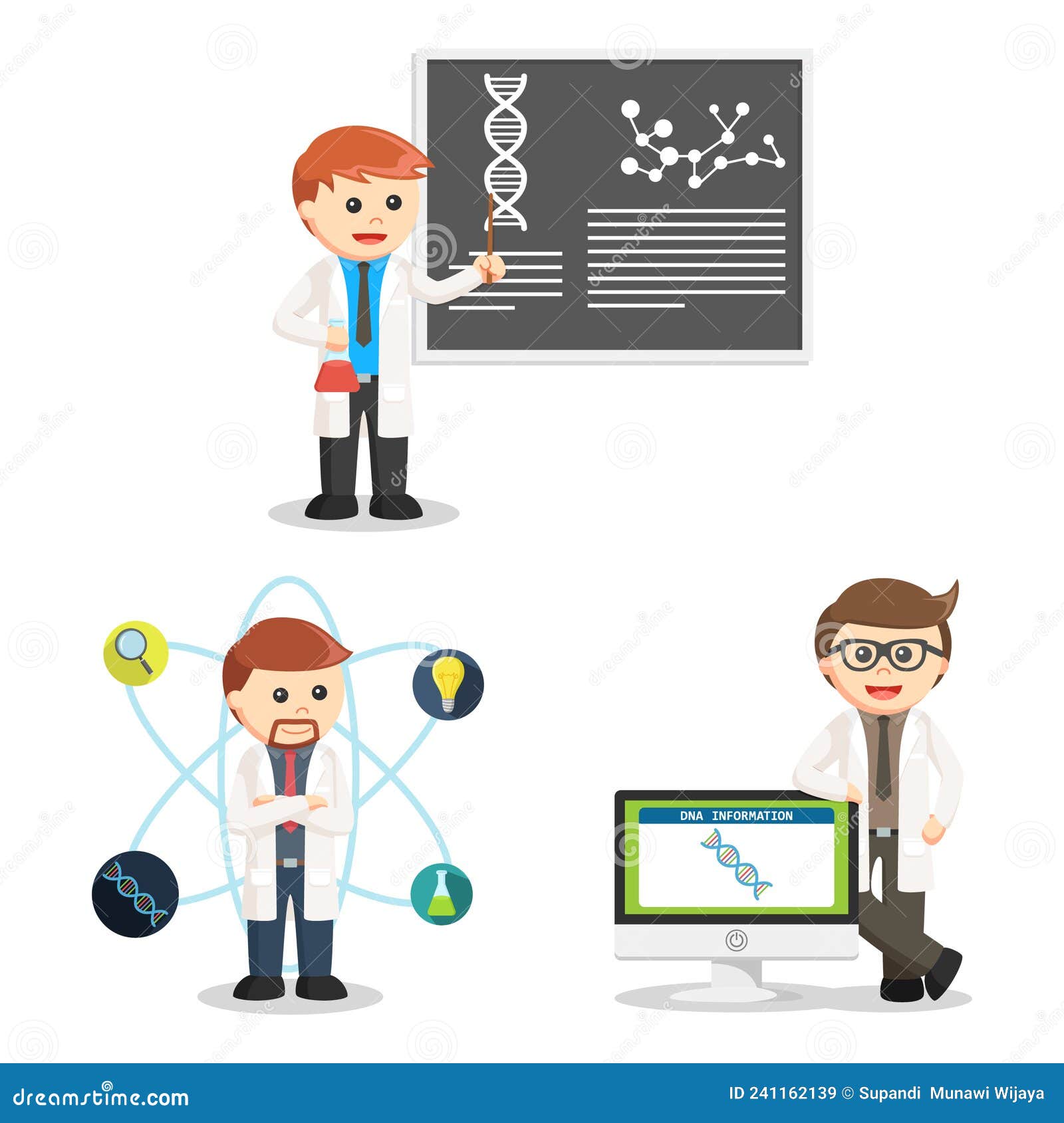 Scientist Character Profession Design Vector Stock Vector ...