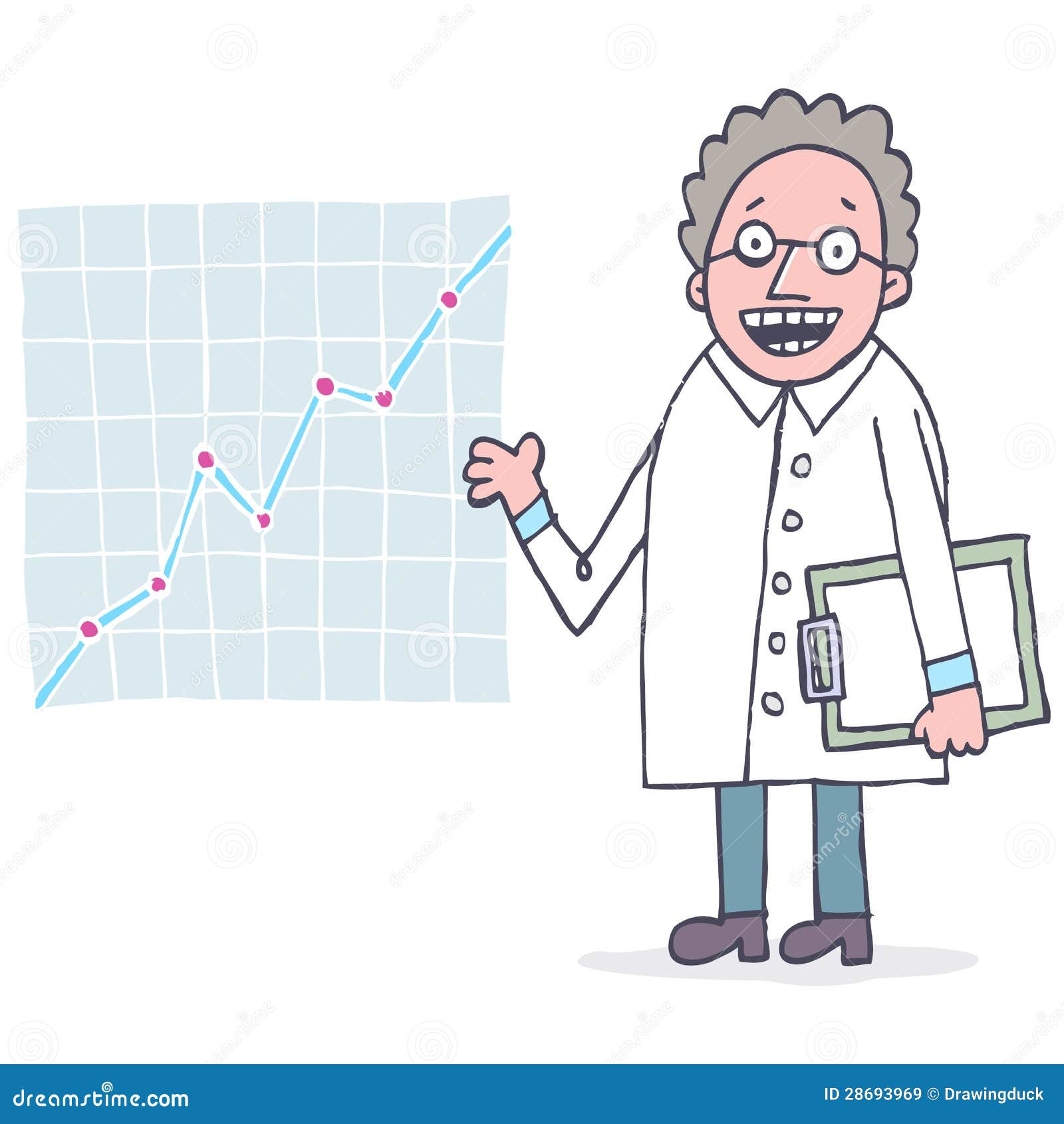Scientist with chart stock vector. Illustration of chemist - 28693969