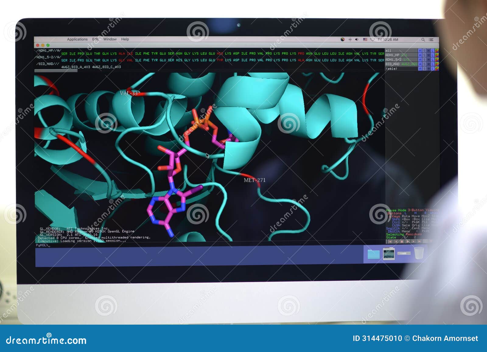 Monitor Showing the Genomics Data and Genome Sequencing. Stock Photo ...