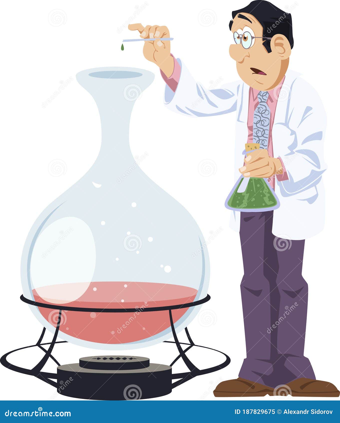 Scientist, Chemist, Pharmacologist, Beaker Occupation Isometric Icon ...