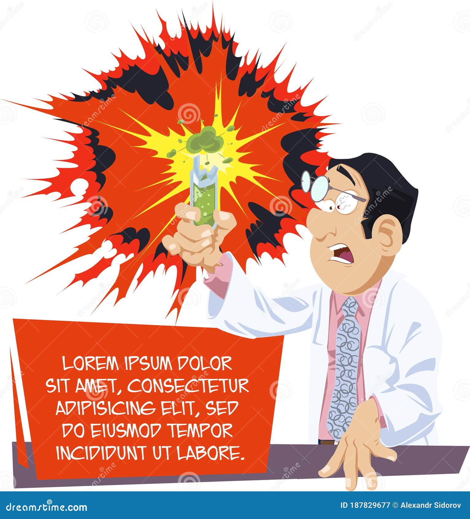 Scientist Chemist Conducts Experiments. Funny People Stock Vector ...