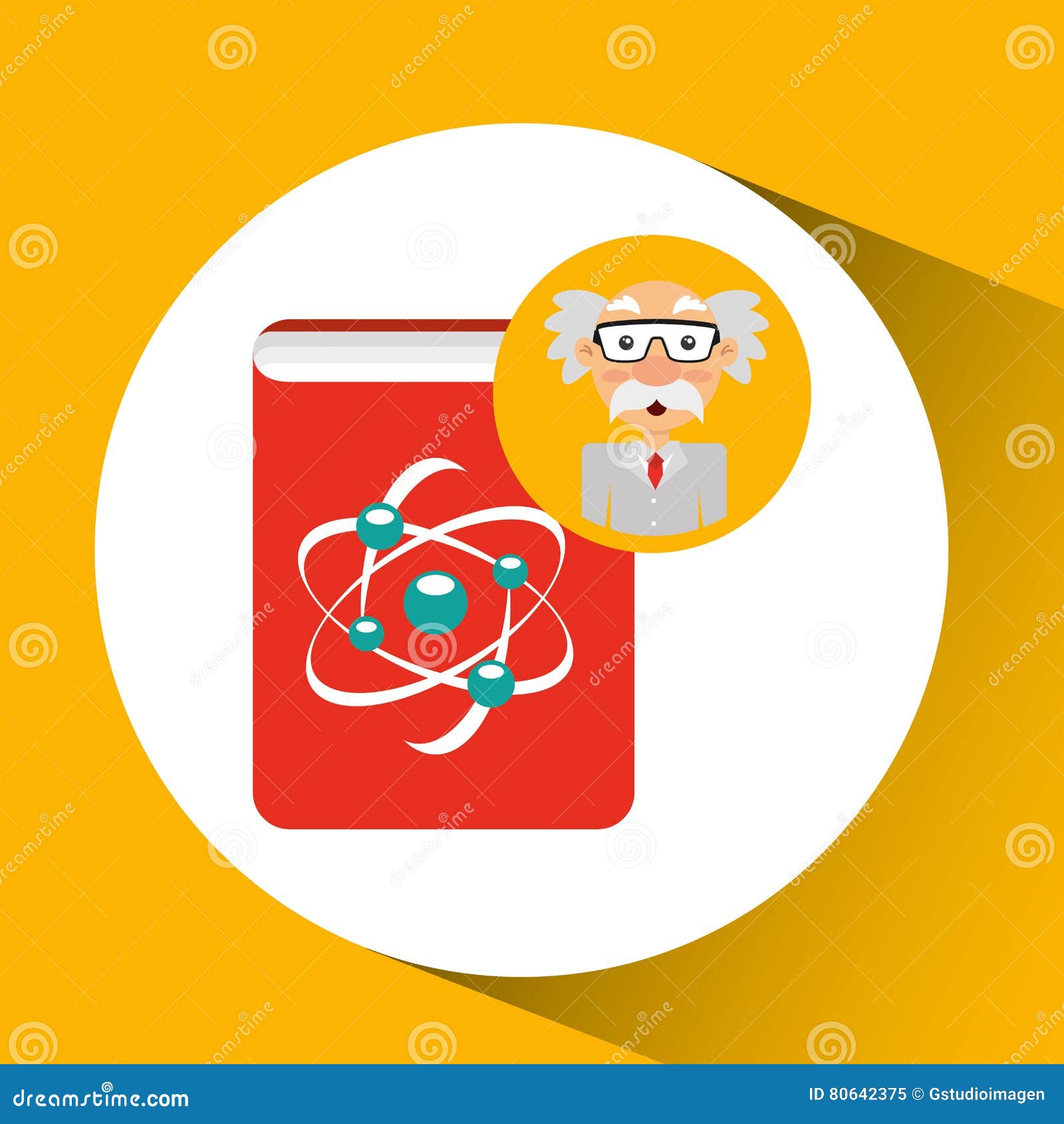 Scientist Chemistry Concept Atom Design Cartoon Vector | CartoonDealer ...