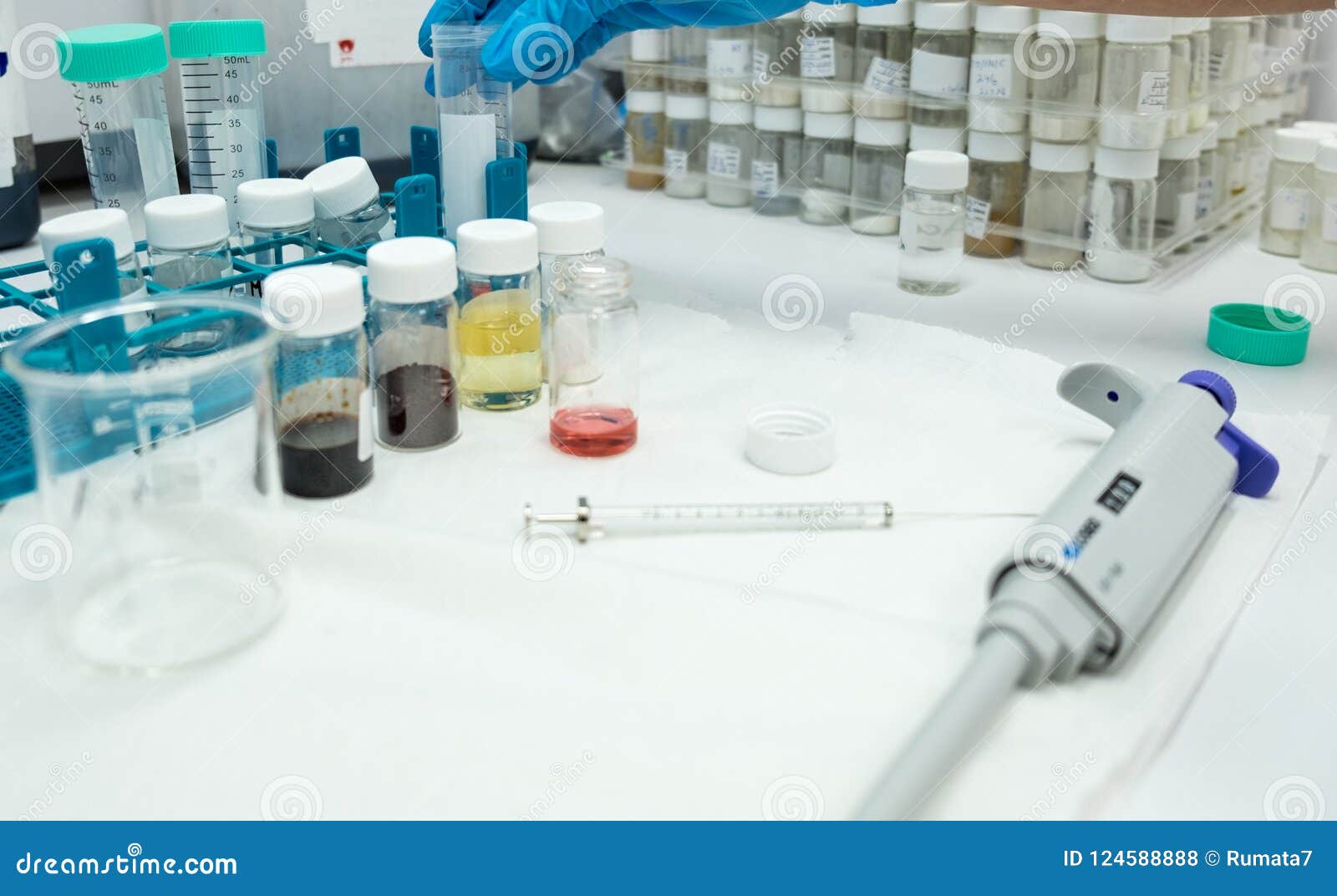 The Scientist Chemistry Laboratory Samples and Equipment Stock Photo ...