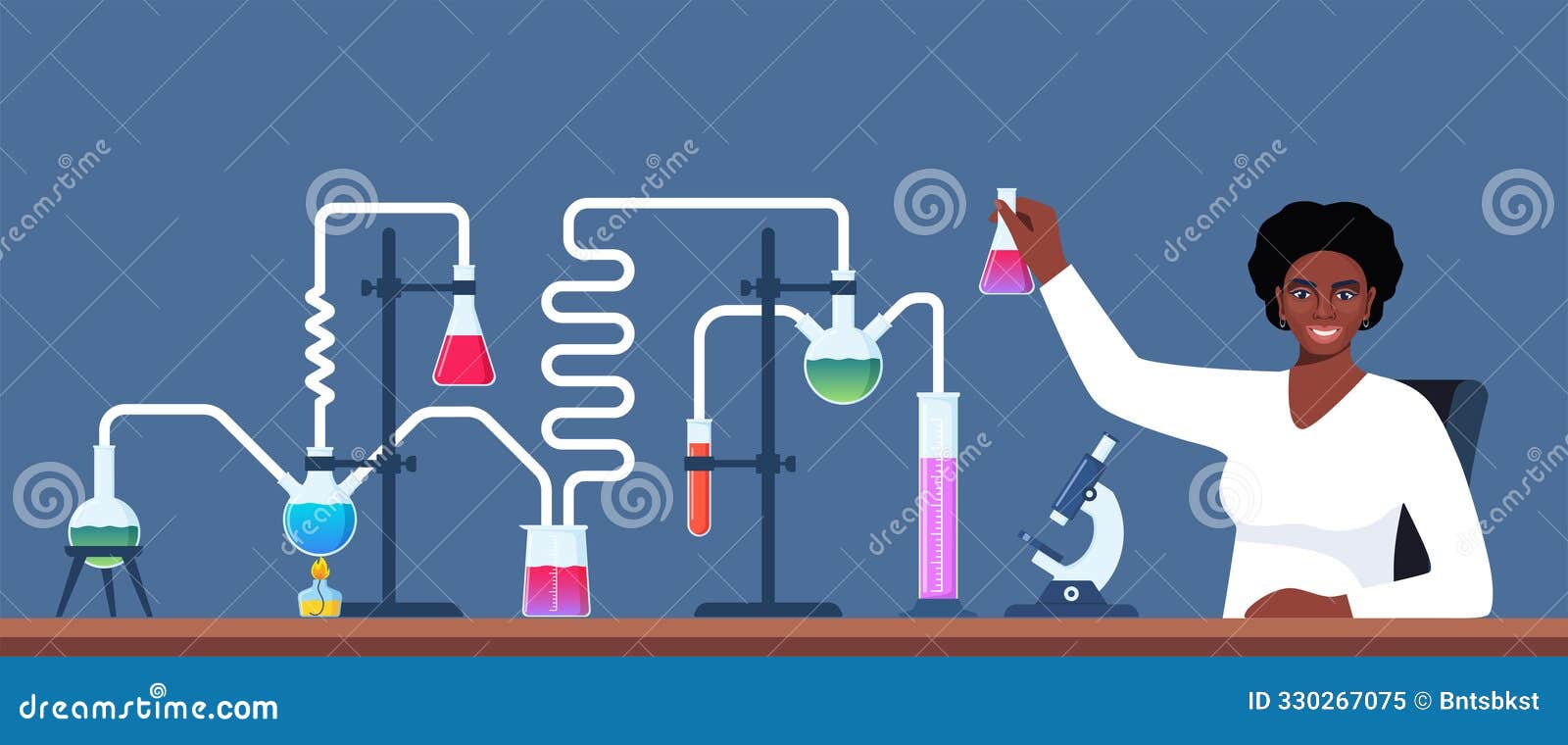 Scientist In Chemistry Laboratory Working On Research And Exploration ...
